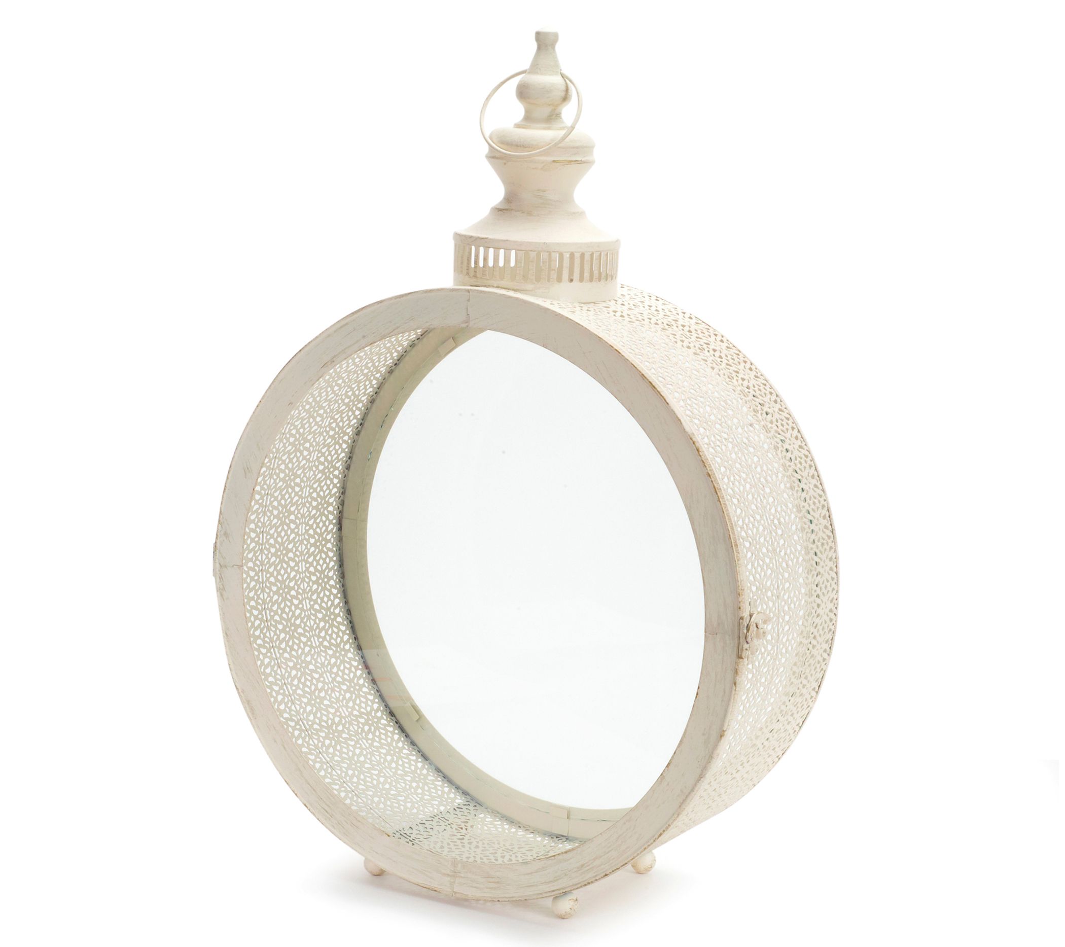 Melrose International Ornate Ivory Circle Lantern 22"D - QVC.com