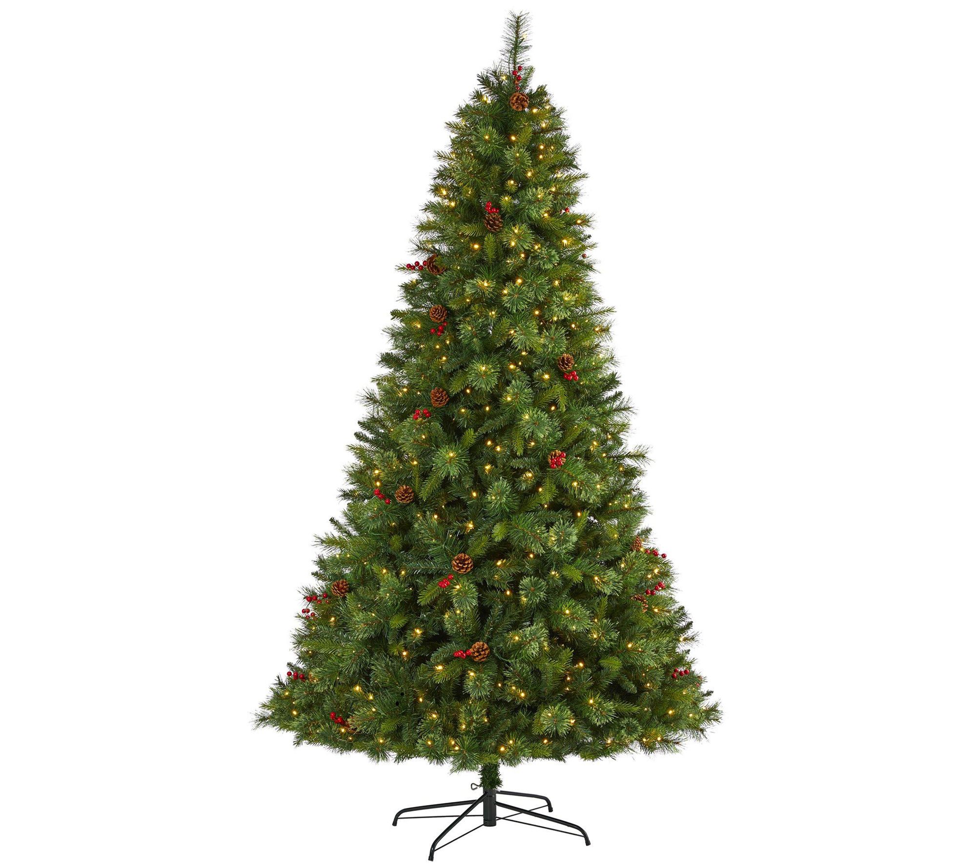 Nearly Natural 8-ft Aberdeen Spruce Lit Christmas Tree - QVC.com