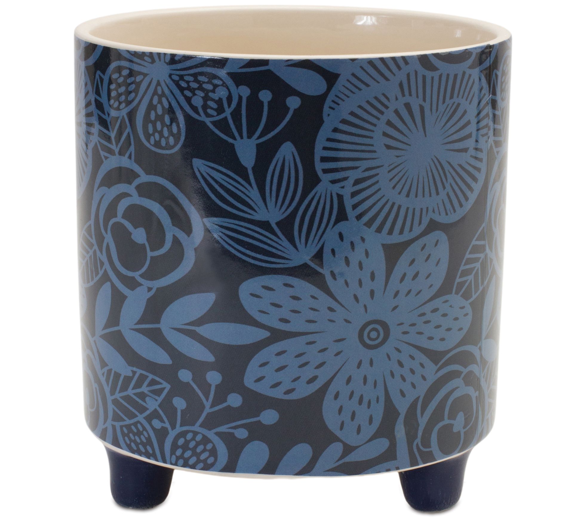 Melrose International Footed Floral Pattern Planter (Set of 2) - QVC.com