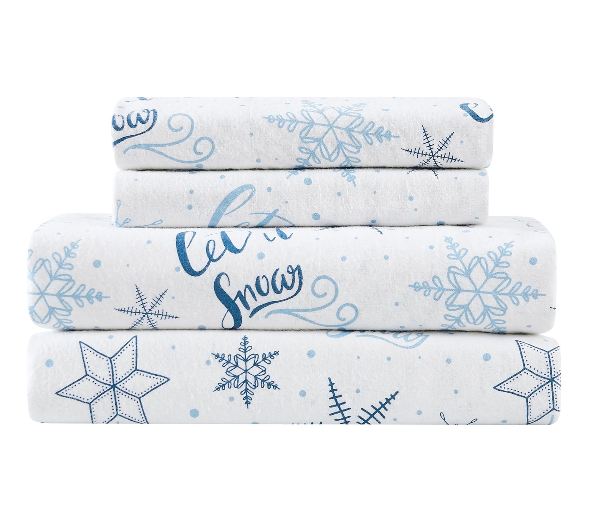 Truly Soft Let It Snow King Flannel Sheet Set - QVC.com