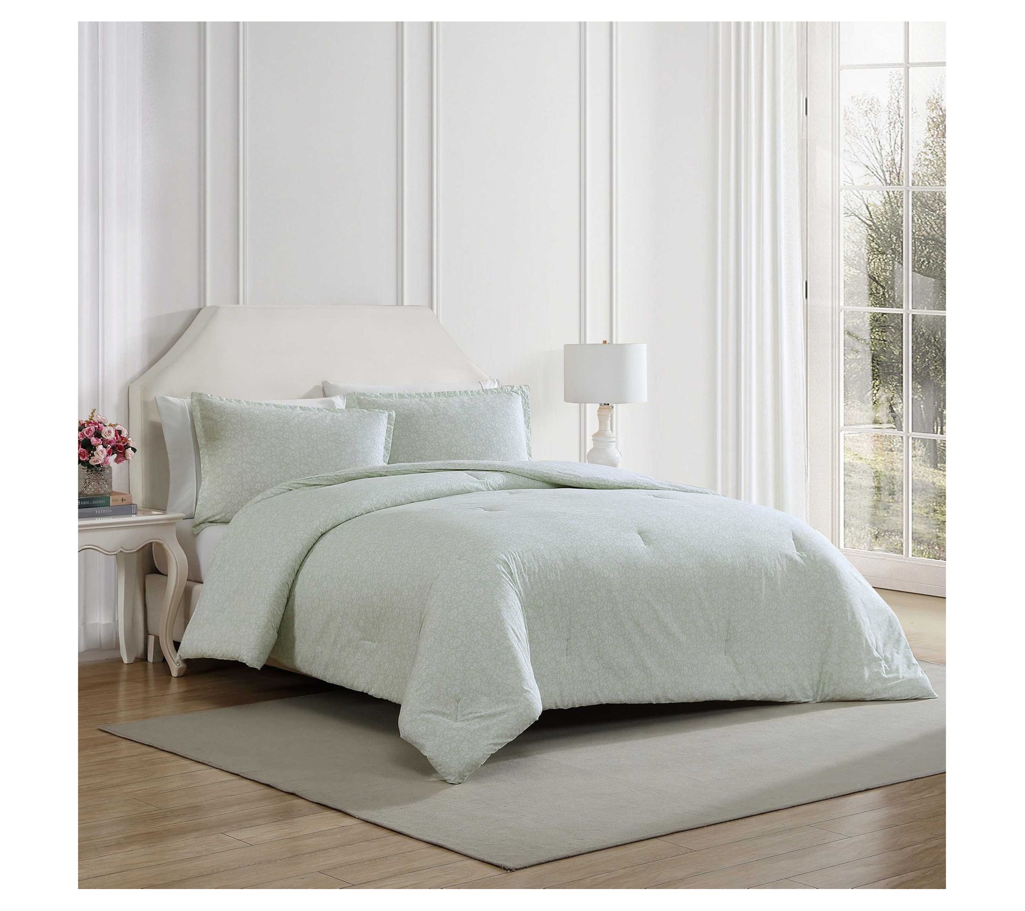 Laura Ashley Heirloom Ditzy Green Twin Comforter Sham Set - QVC.com