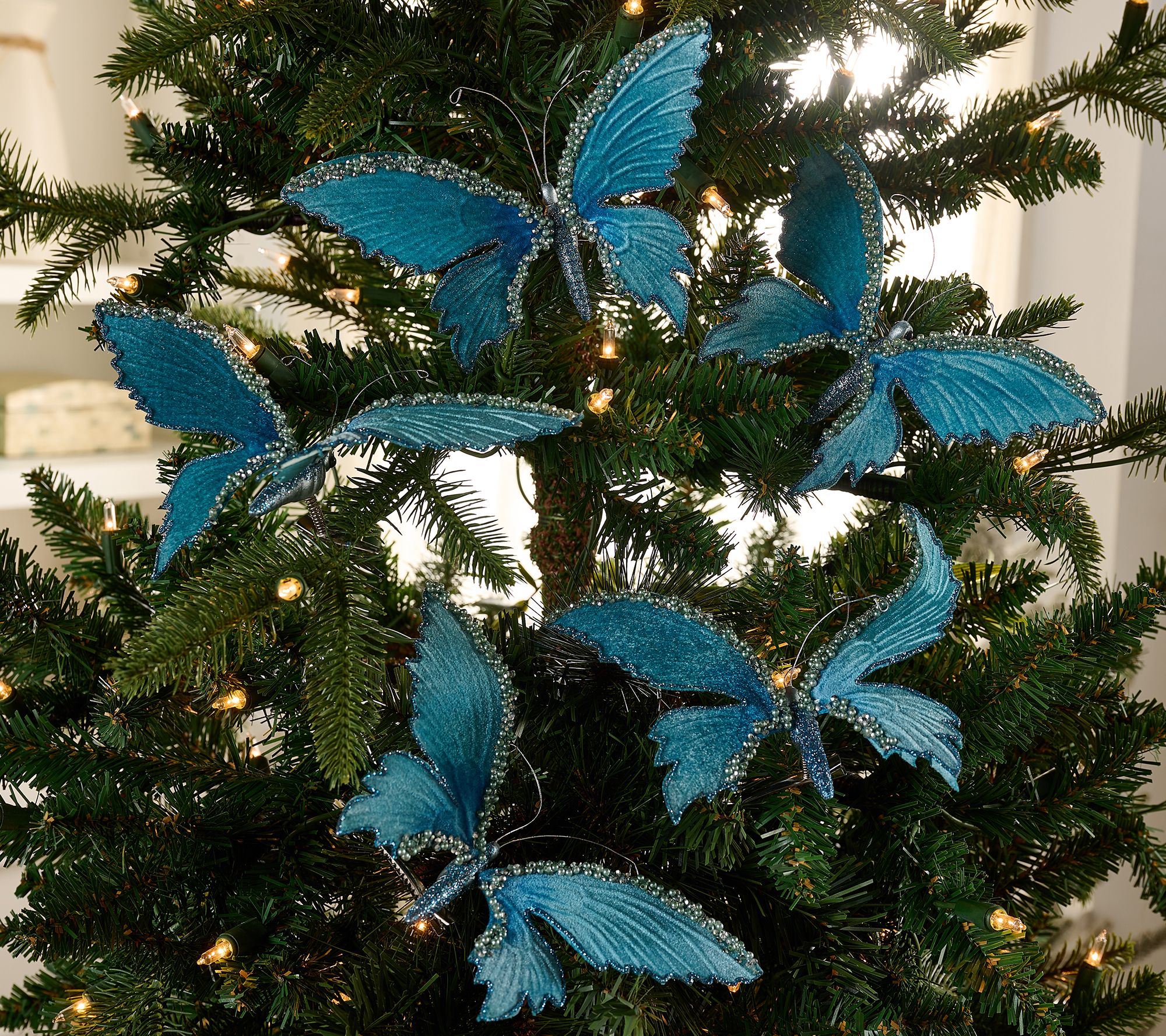 "As Is" Set of 5 Butterfly Clips with Beaded Detail by Valerie - QVC.com