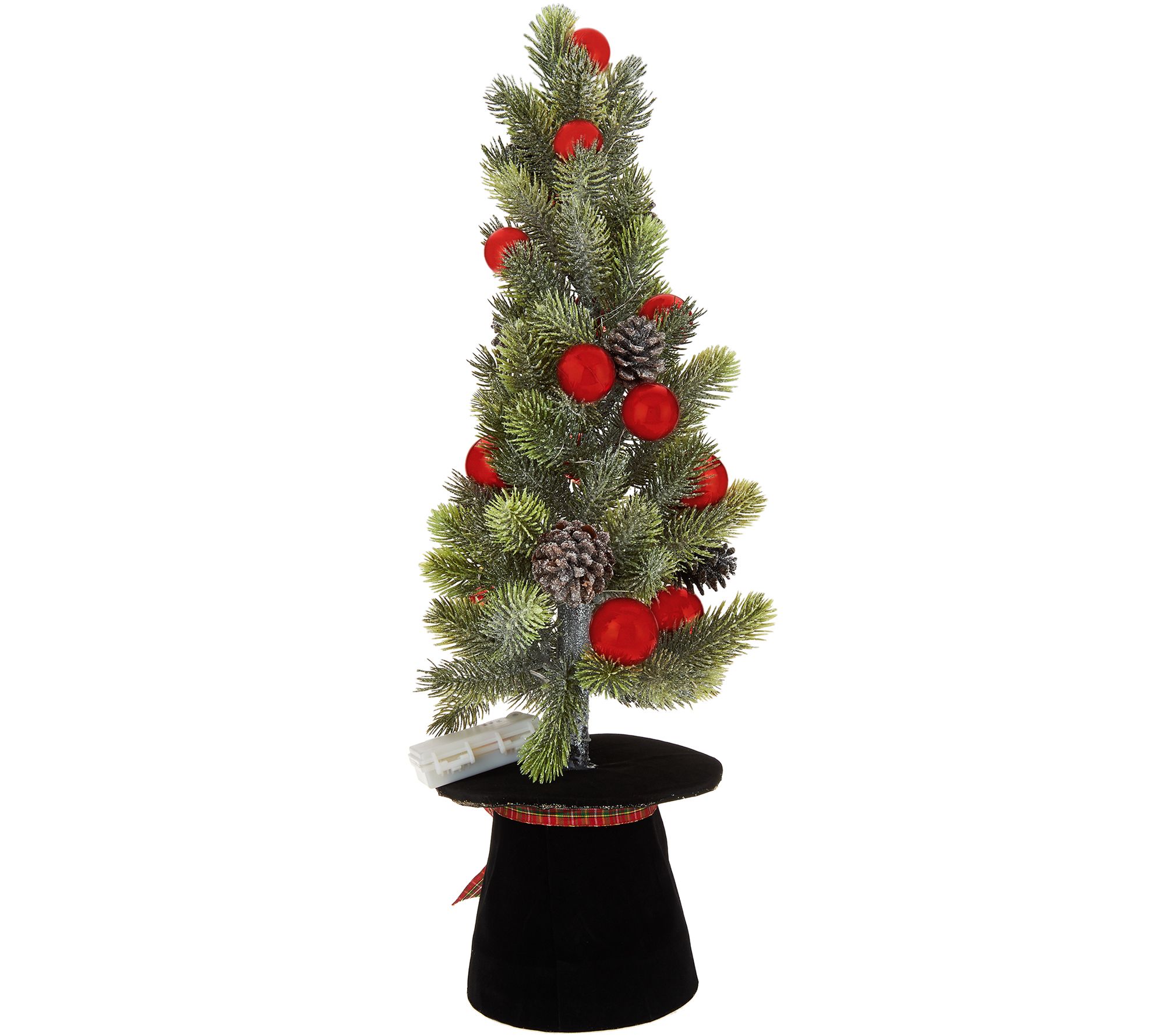 "As Is" 24" Illuminated Tree in Snowman Hat with Timer by Valerie - QVC.com