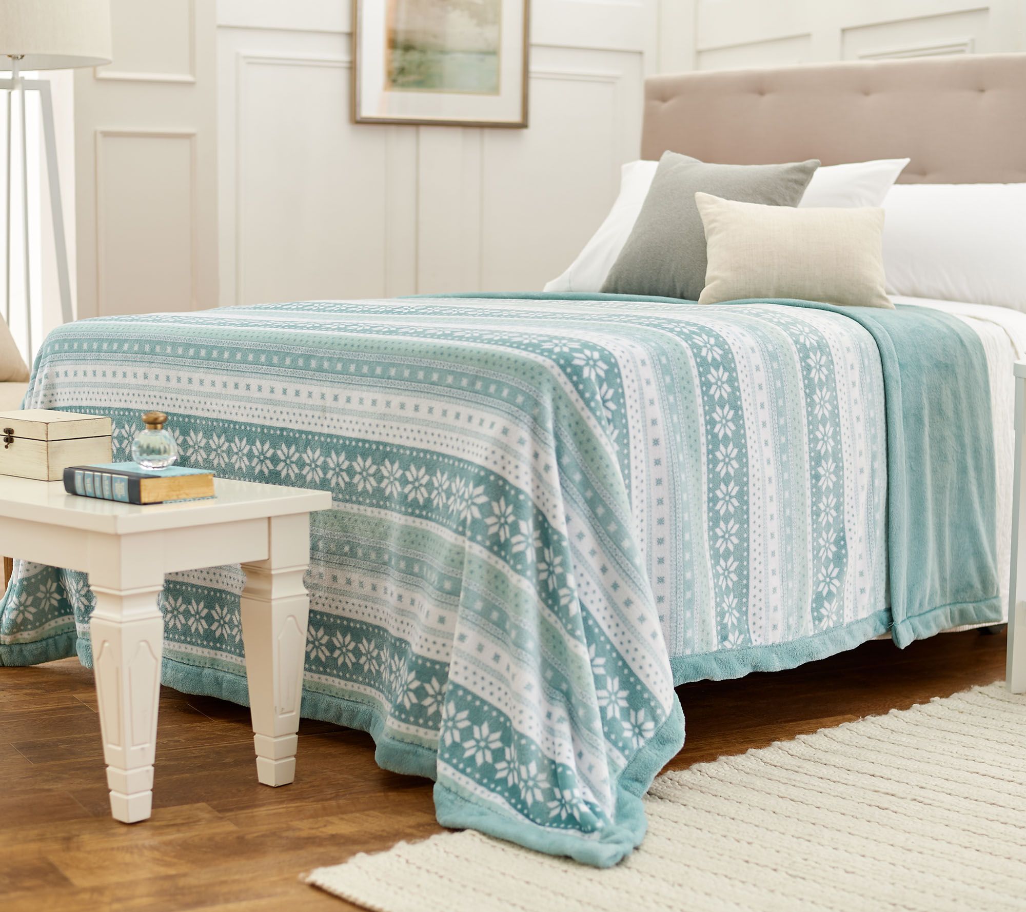 Berkshire Blanket Queen Velvet Soft and Fair Isle Blanket - QVC.com
