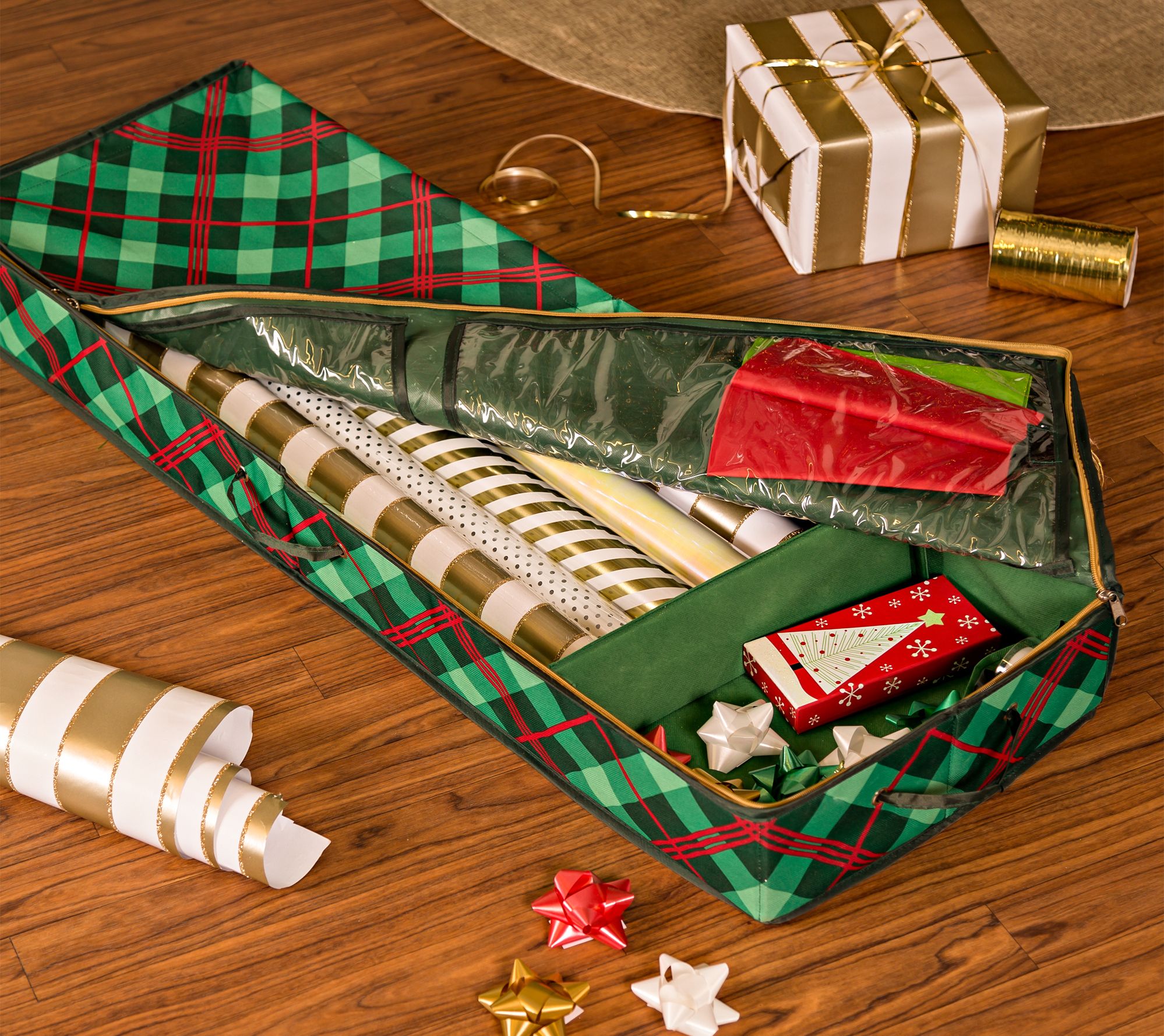 Honey-Can-Do Plaid Gift Wrap Organizer - QVC.com