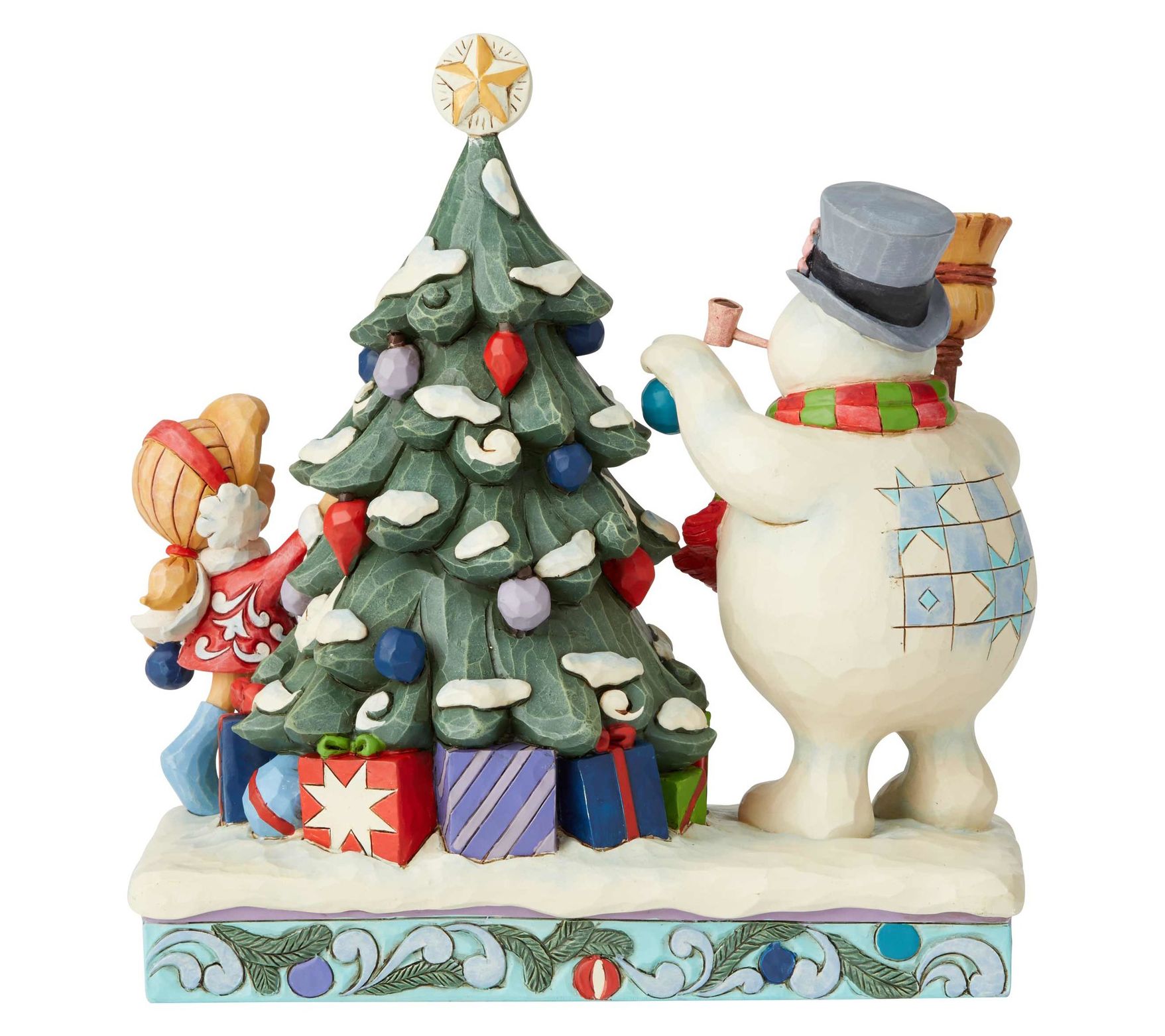 Jim Shore Frosty the Snowman Frosty & Karen W/Tree Figurine - QVC.com
