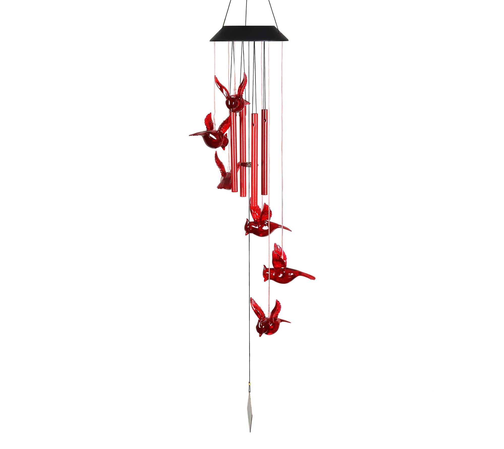 Exhart Solar Color-Changing Cardinal Wind Chime - QVC.com