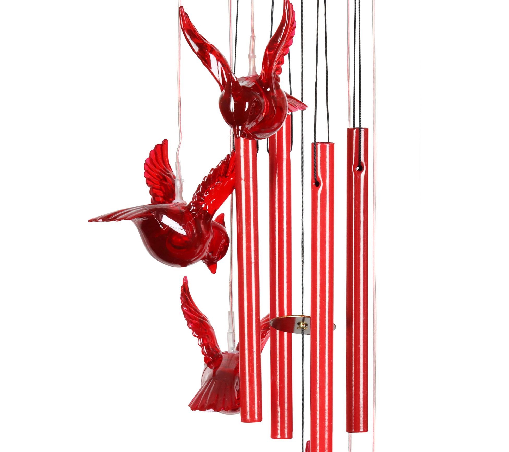 Exhart Solar Color-Changing Cardinal Wind Chime - QVC.com