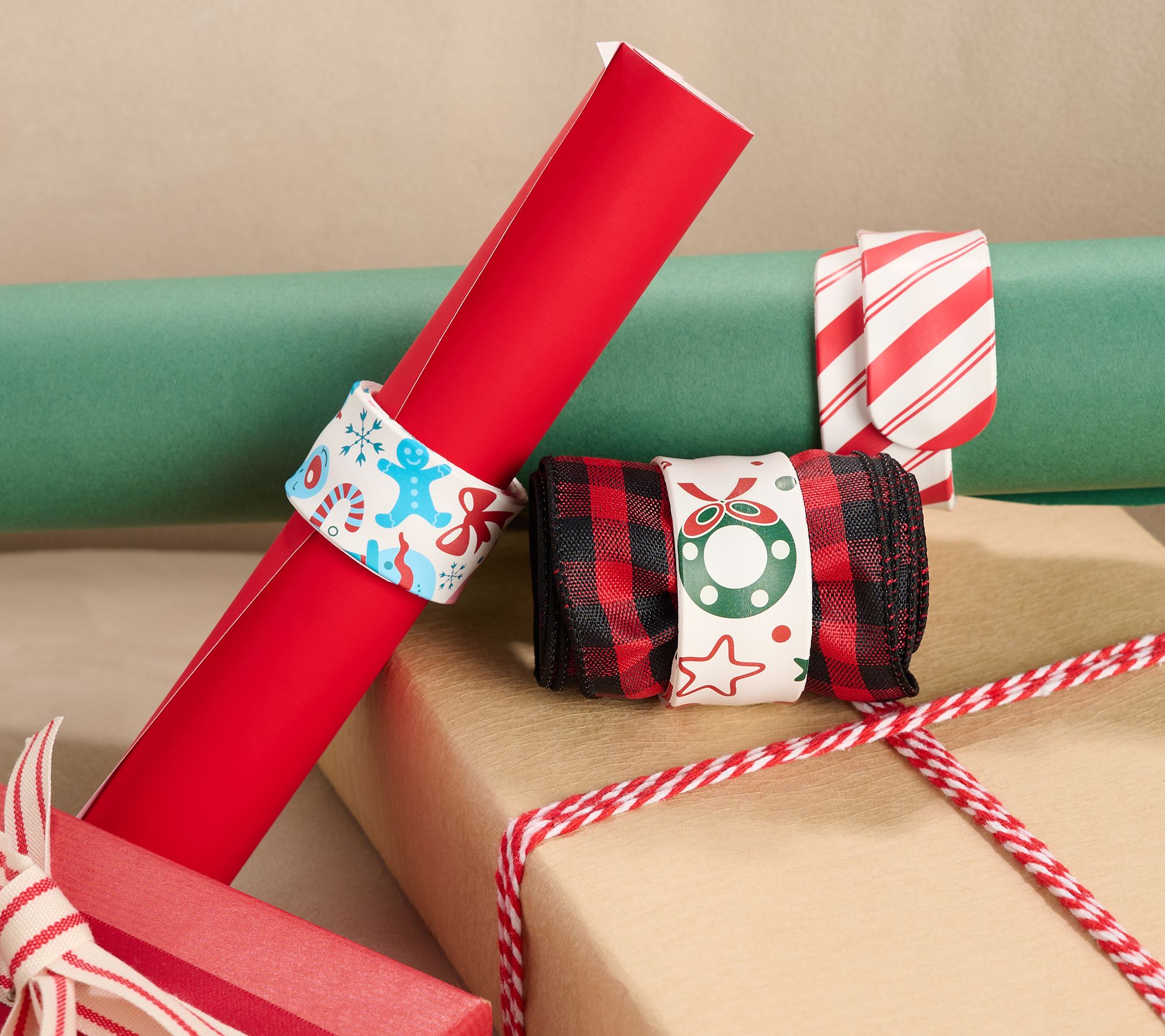 "As Is" Kringle Express Set of 10 Holiday Gift Wrap Straps - QVC.com