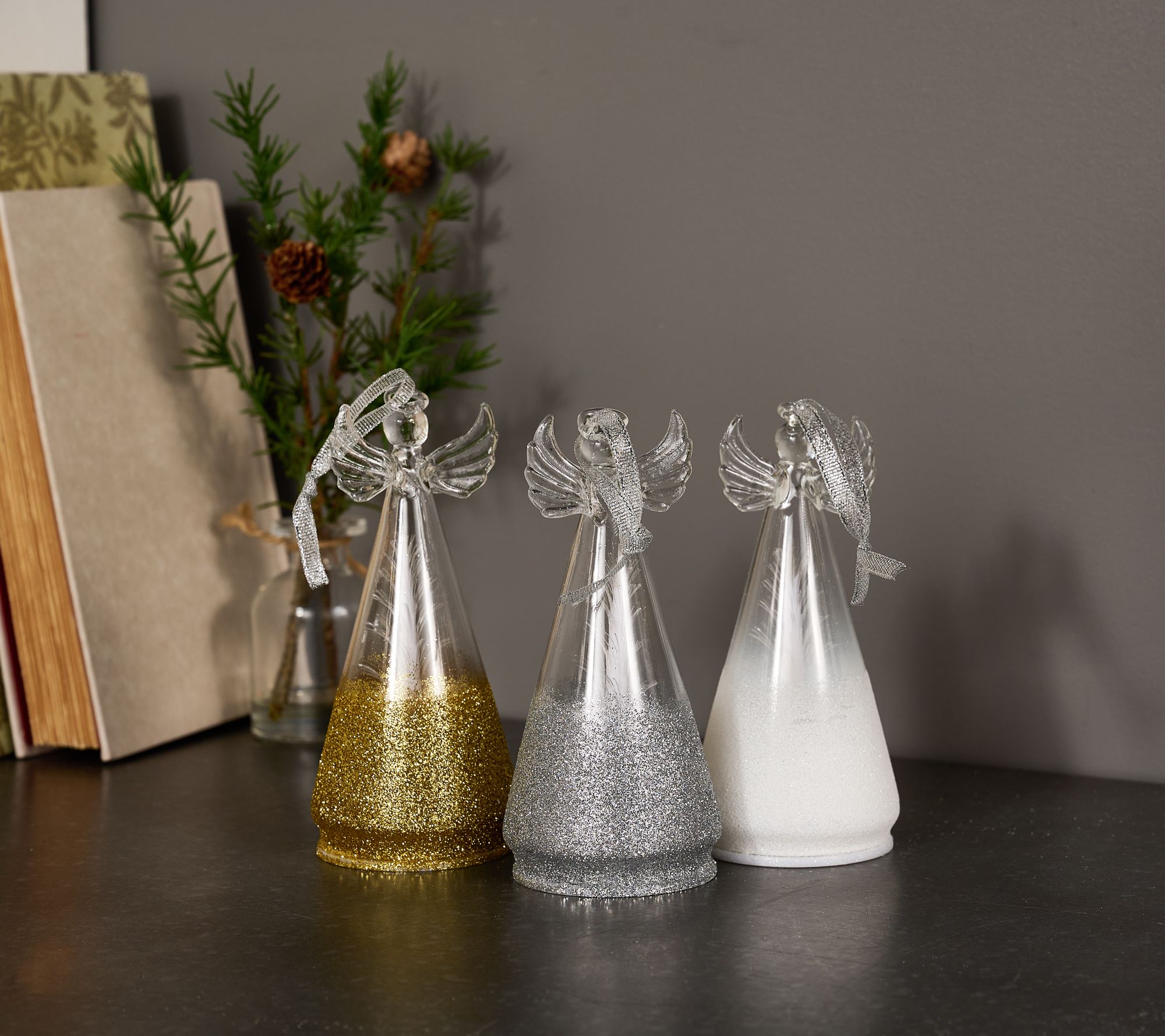 Mr. Christmas Set of 3 Mixed Metallic Fiber Optic Ornaments - QVC.com