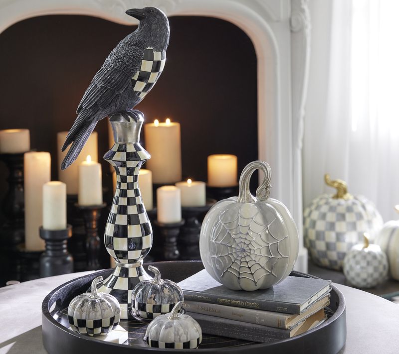 "As Is" MacKenzie- Childs Haunted House Courtly Check Crow - QVC.com