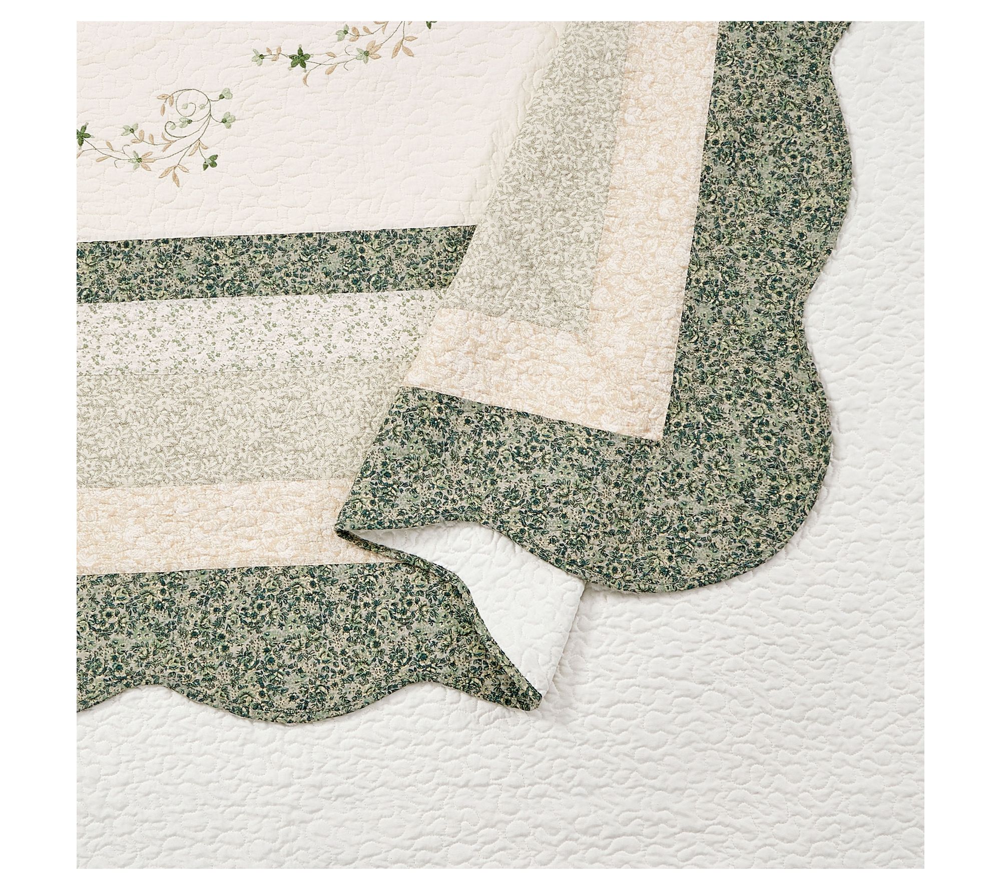 Modern Heirloom Harper Floral Embroidered KingBedspread - QVC.com