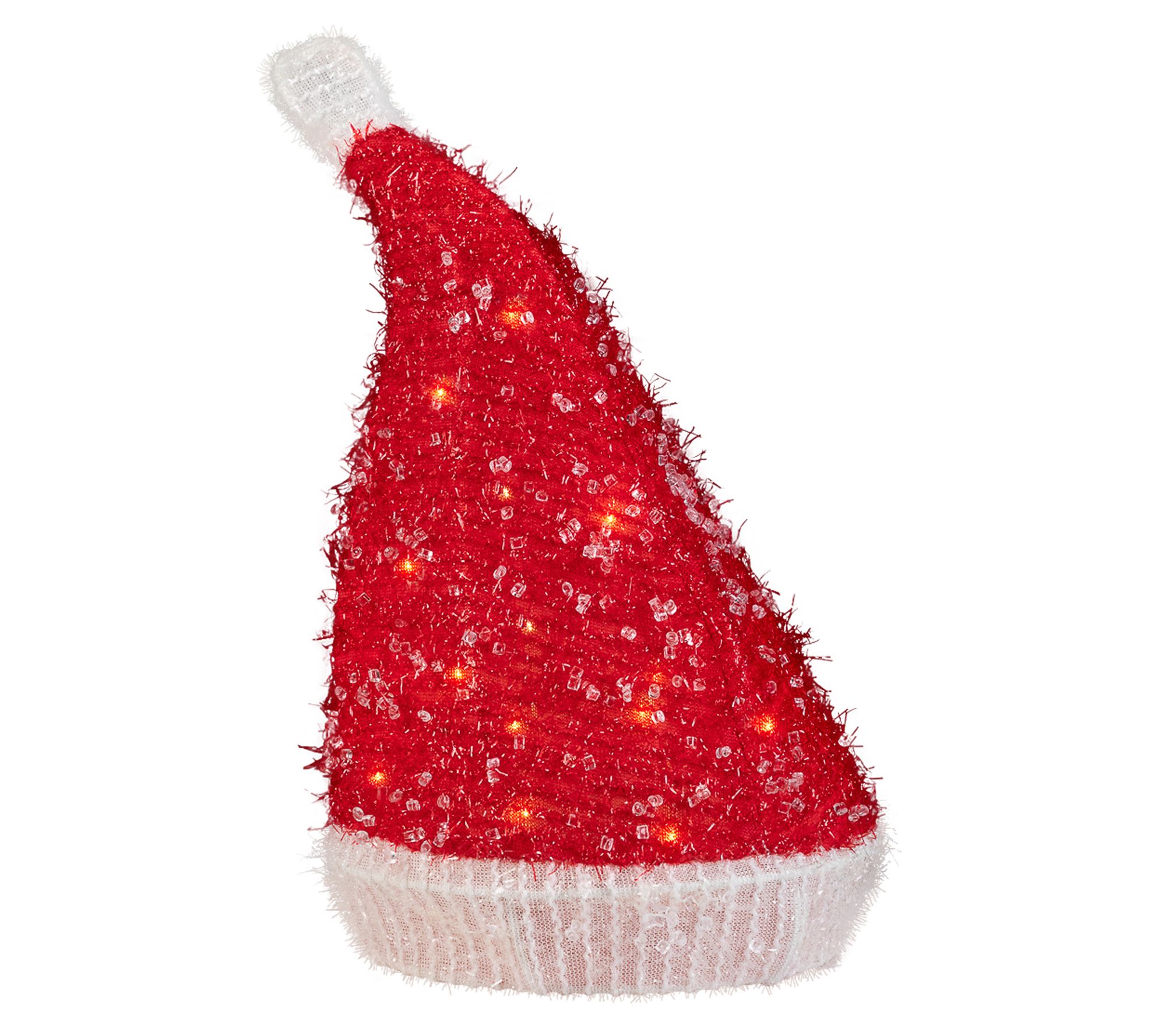Northlight 12.25" Lighted Santa Hat Christmas Tree Topper - QVC.com