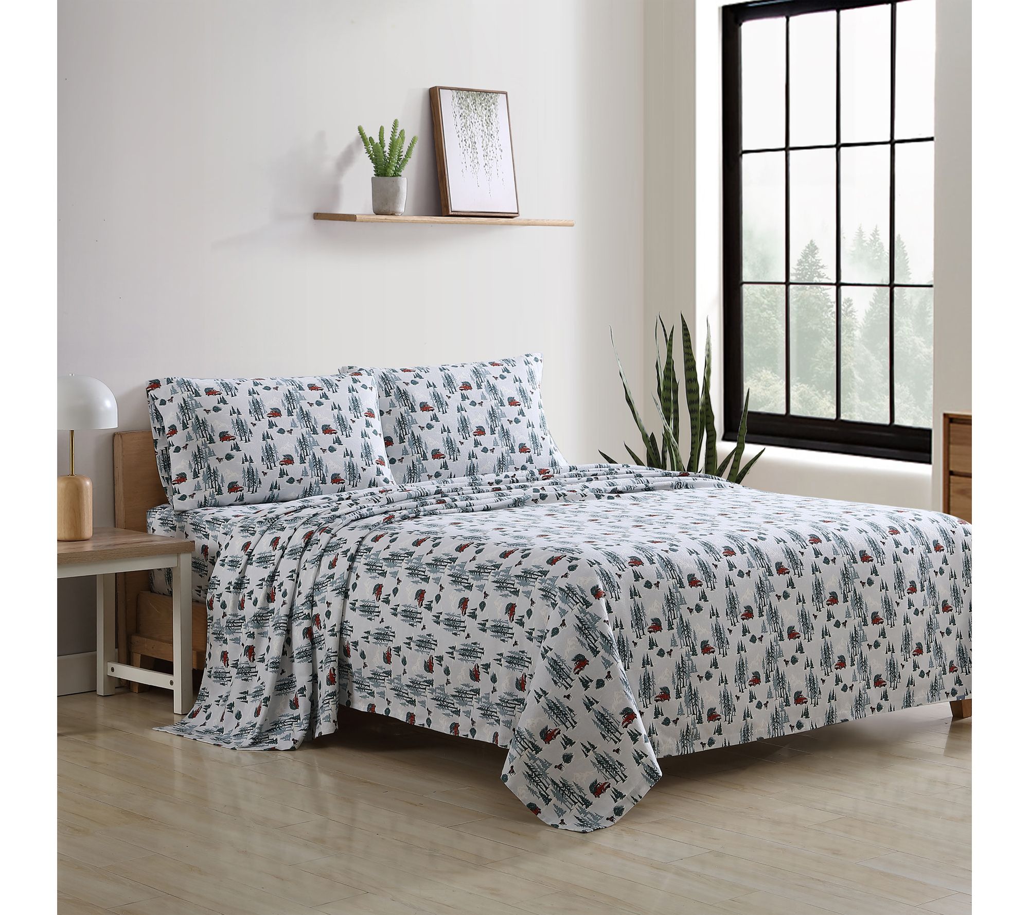 Eddie Bauer Tree Farm Cotton King Sheet Set - QVC.com