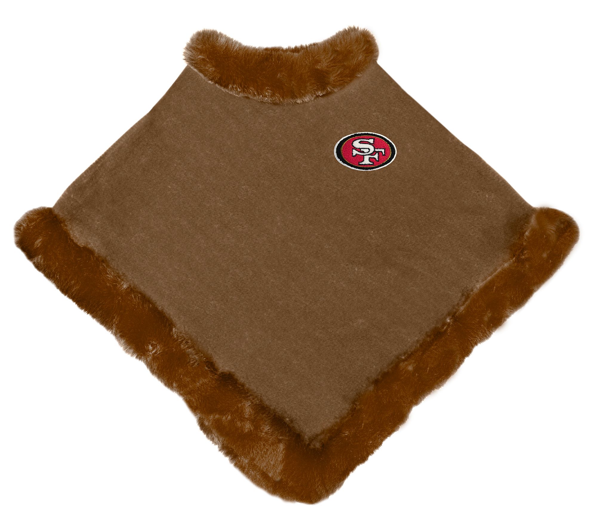 Littlearth NFL Fur Trim Poncho - QVC.com