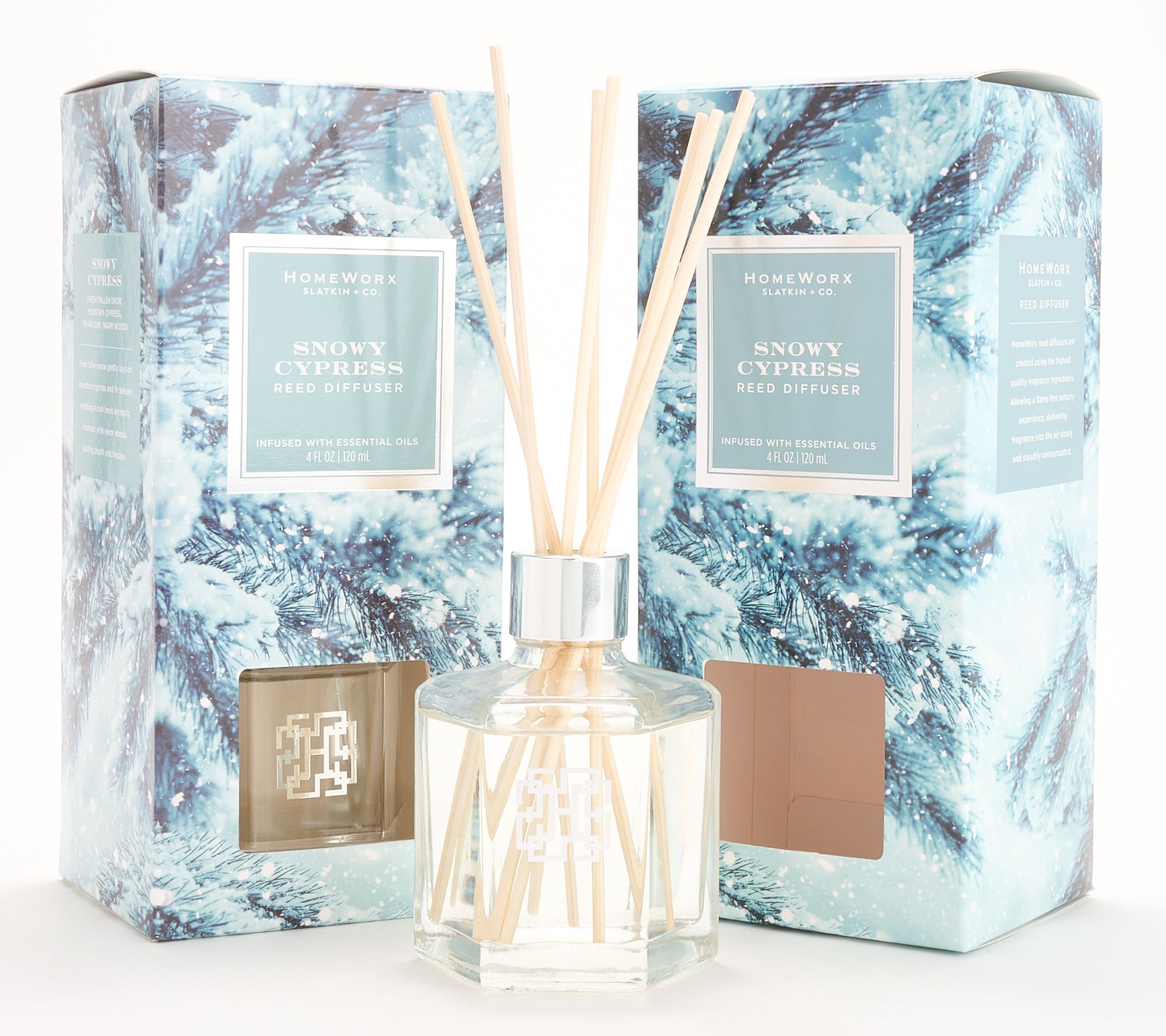 "As Is" HomeWorx by Slatkin + Co. Snowy Cypress Reed Diffusers - QVC.com