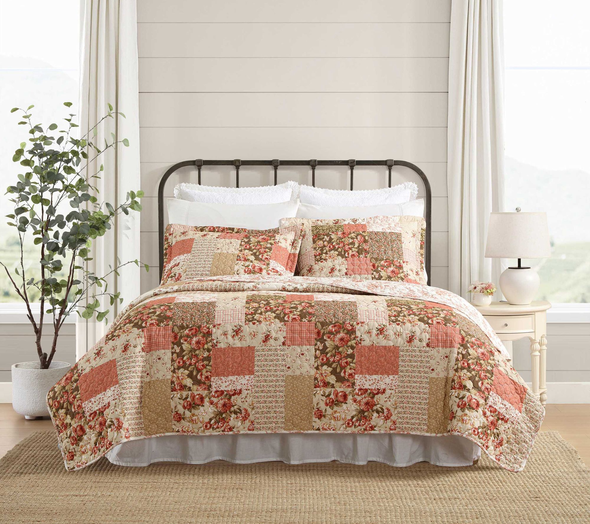 Laura Ashley Harrietta Patchwork Twin Quilt Sham Set - QVC.com