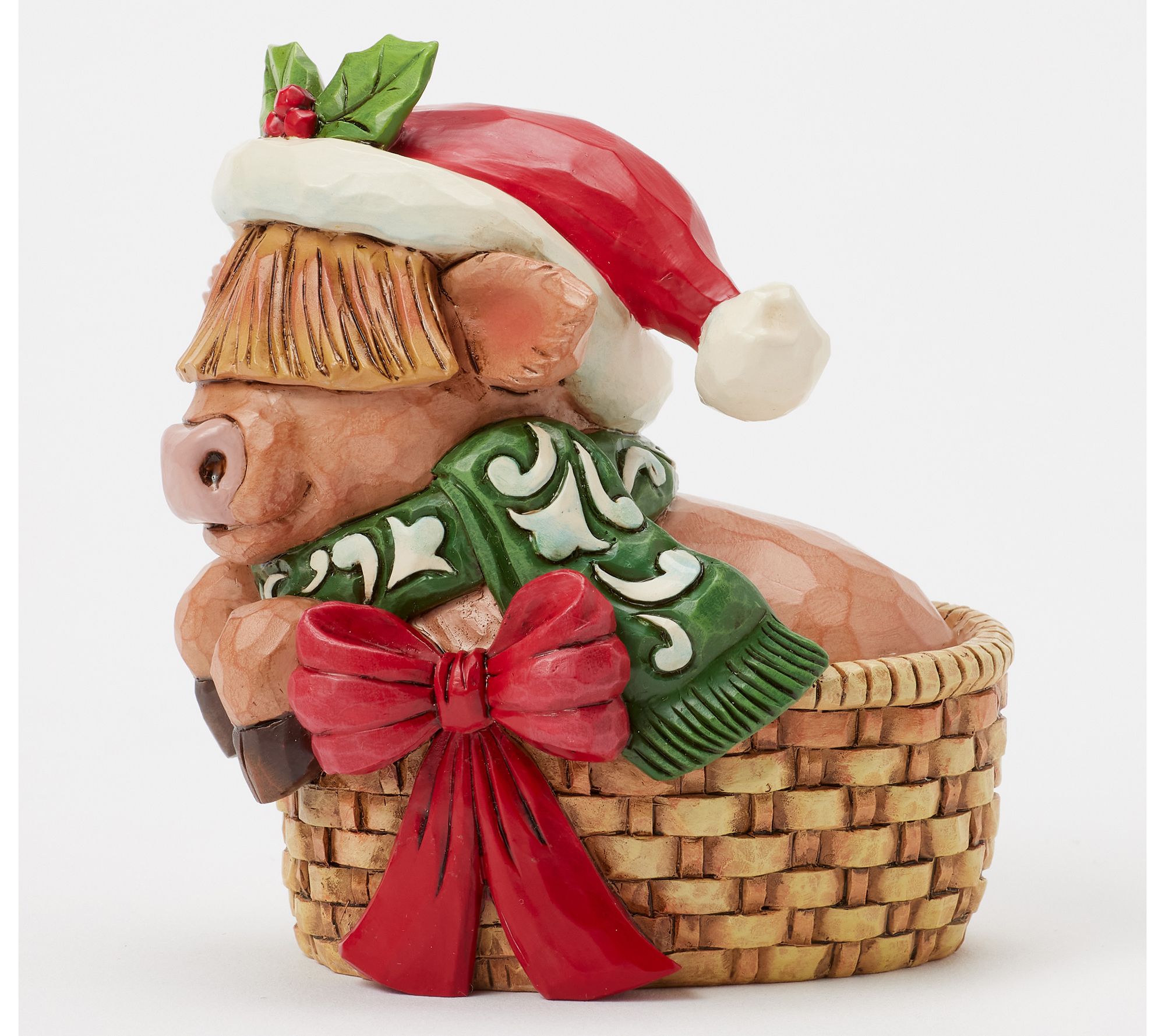 Jim Shore Heartwood Creek Highland Cow in Basket Mini 3.54in H - QVC.com