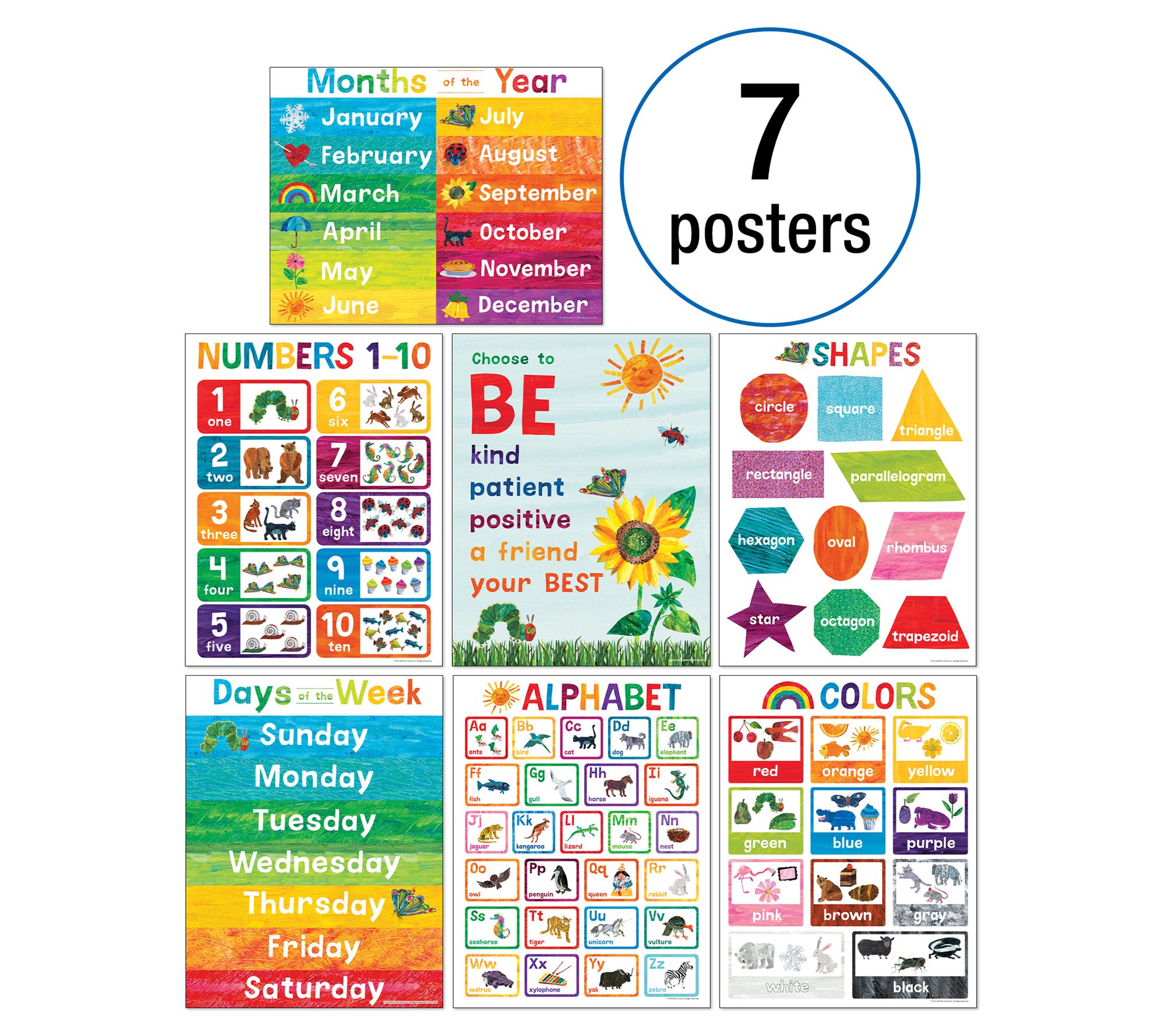 Carson Dellosa Eric Carle Early Learning PosterSet - QVC.com