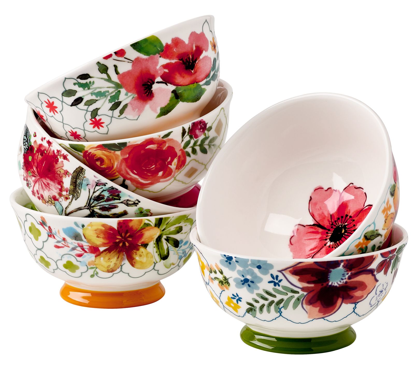 overandback Assorted Botanical Bowls - Set of 6 - QVC.com