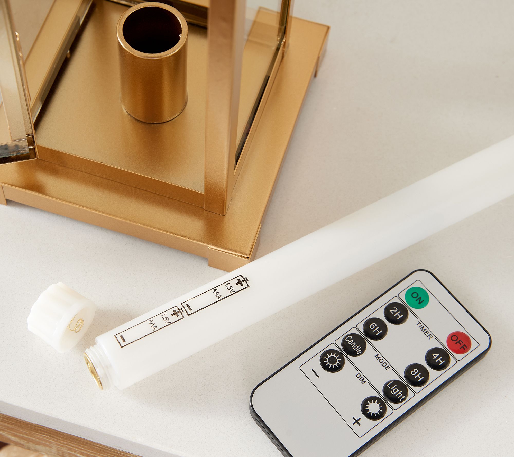 "As Is" Home Reflections S/2 17" Metal Lantern with Taper Candles - QVC.com