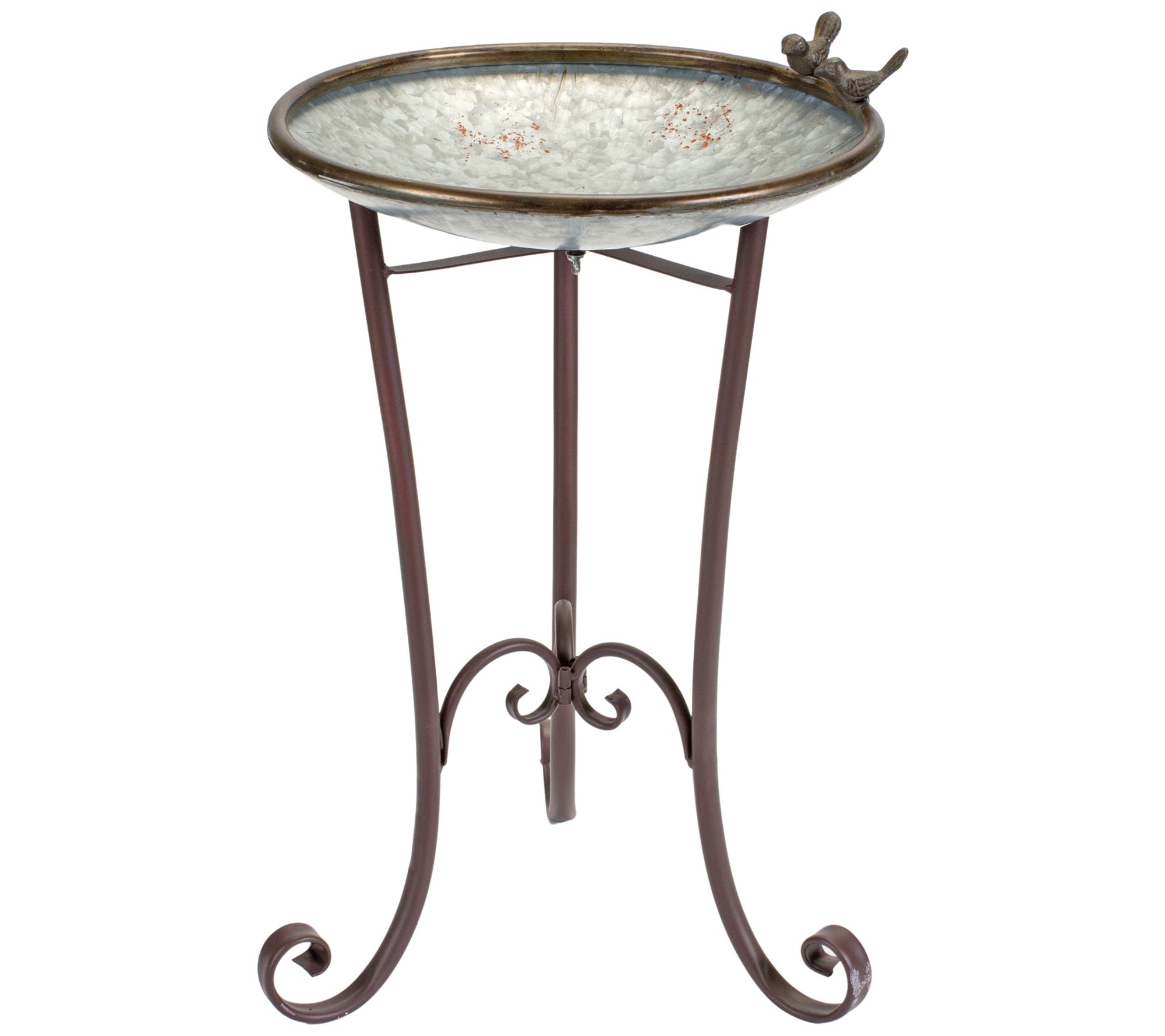 Melrose Galvanized Metal Bird Bath or Planter w/Stand - QVC.com