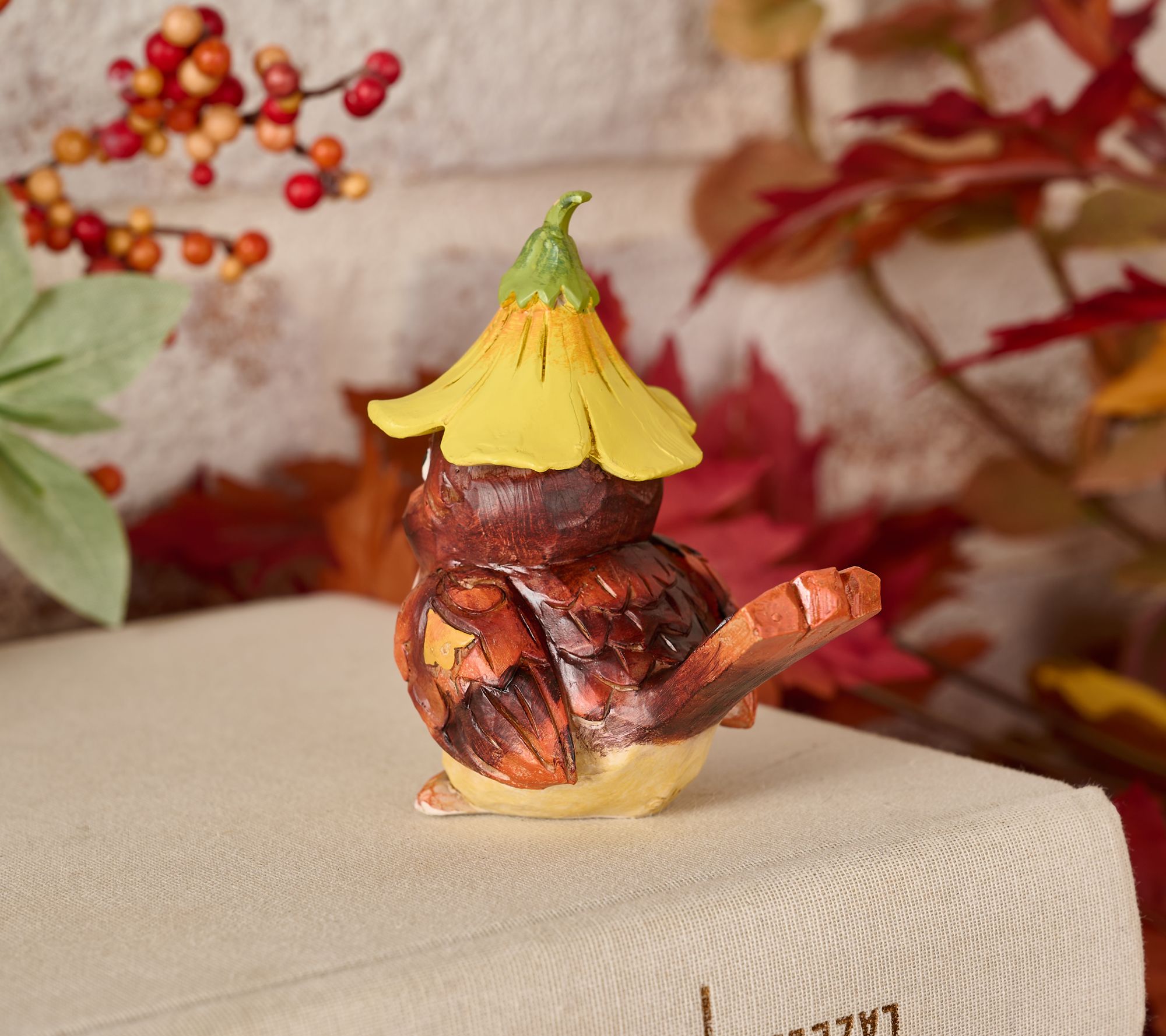 Jim Shore Heartwood Creek Harvest Bird with Flower Hat - QVC.com