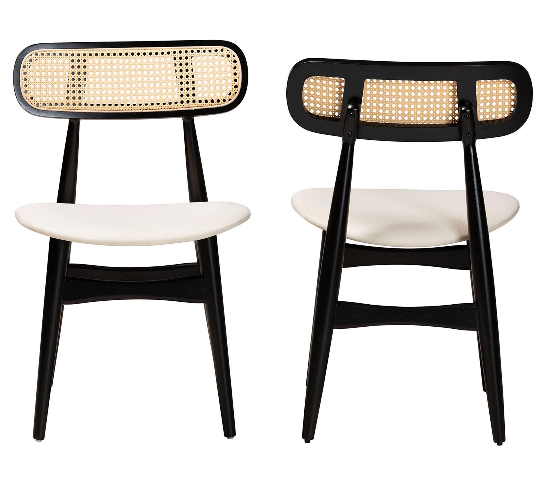 Baxton Studio T arana Cream Fab ric Dining Chai r Set of 2 - QVC.com