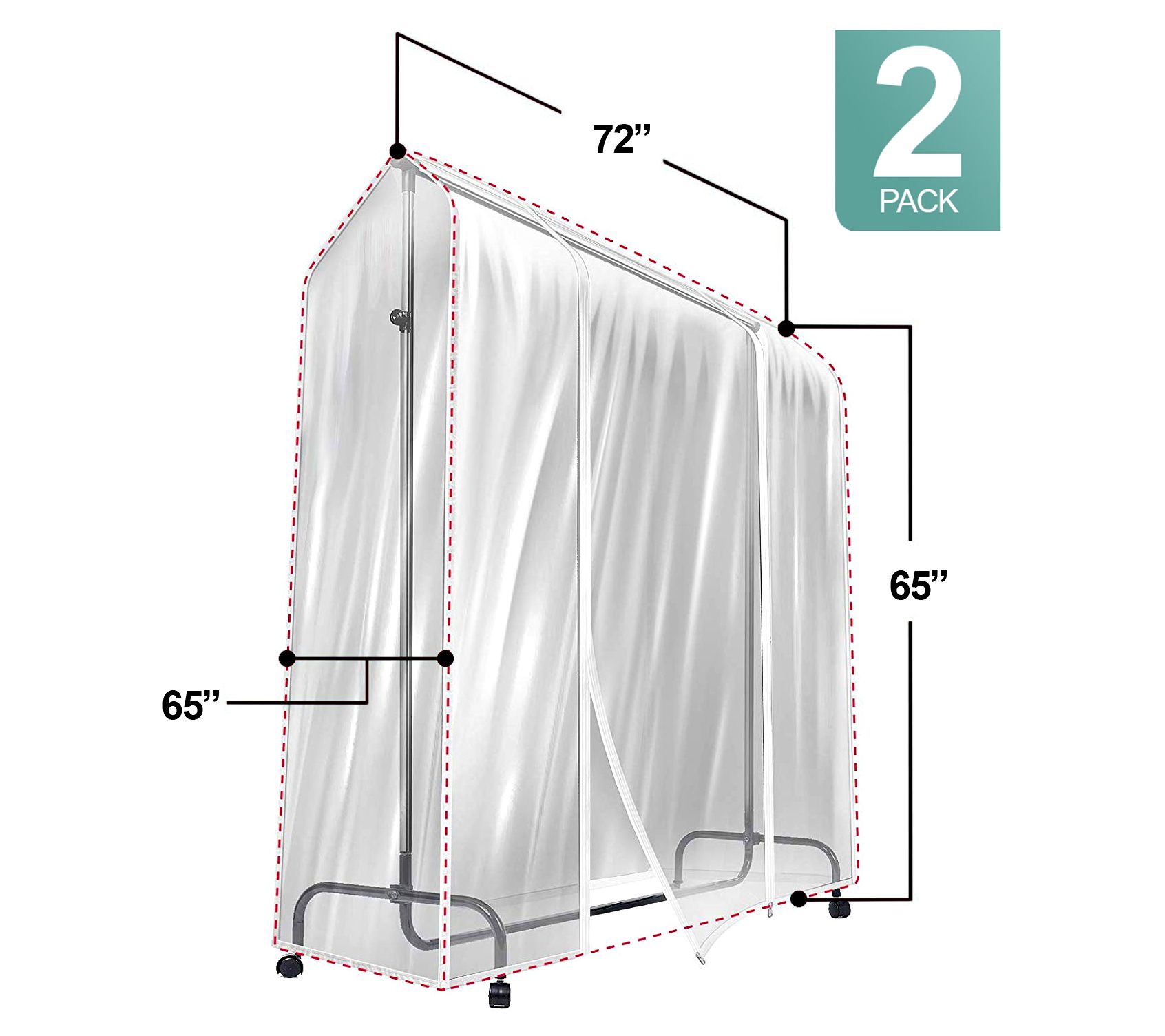 Sorbus 2 Pack 6 ft Clear Garment Rack Cover - QVC.com