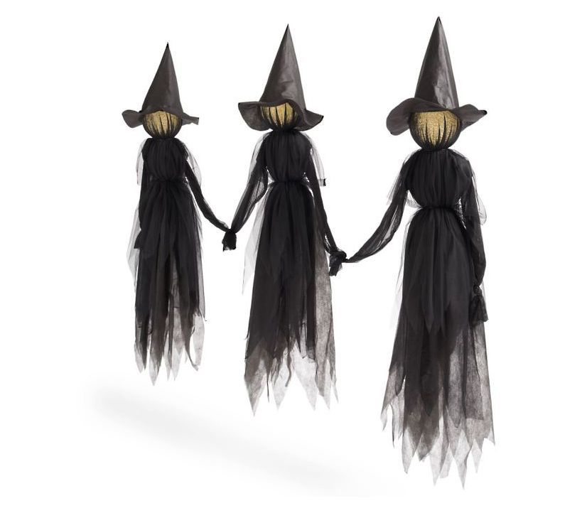 Grandin Road Set of 3 Holding Hands Witches with Stakes - QVC.com