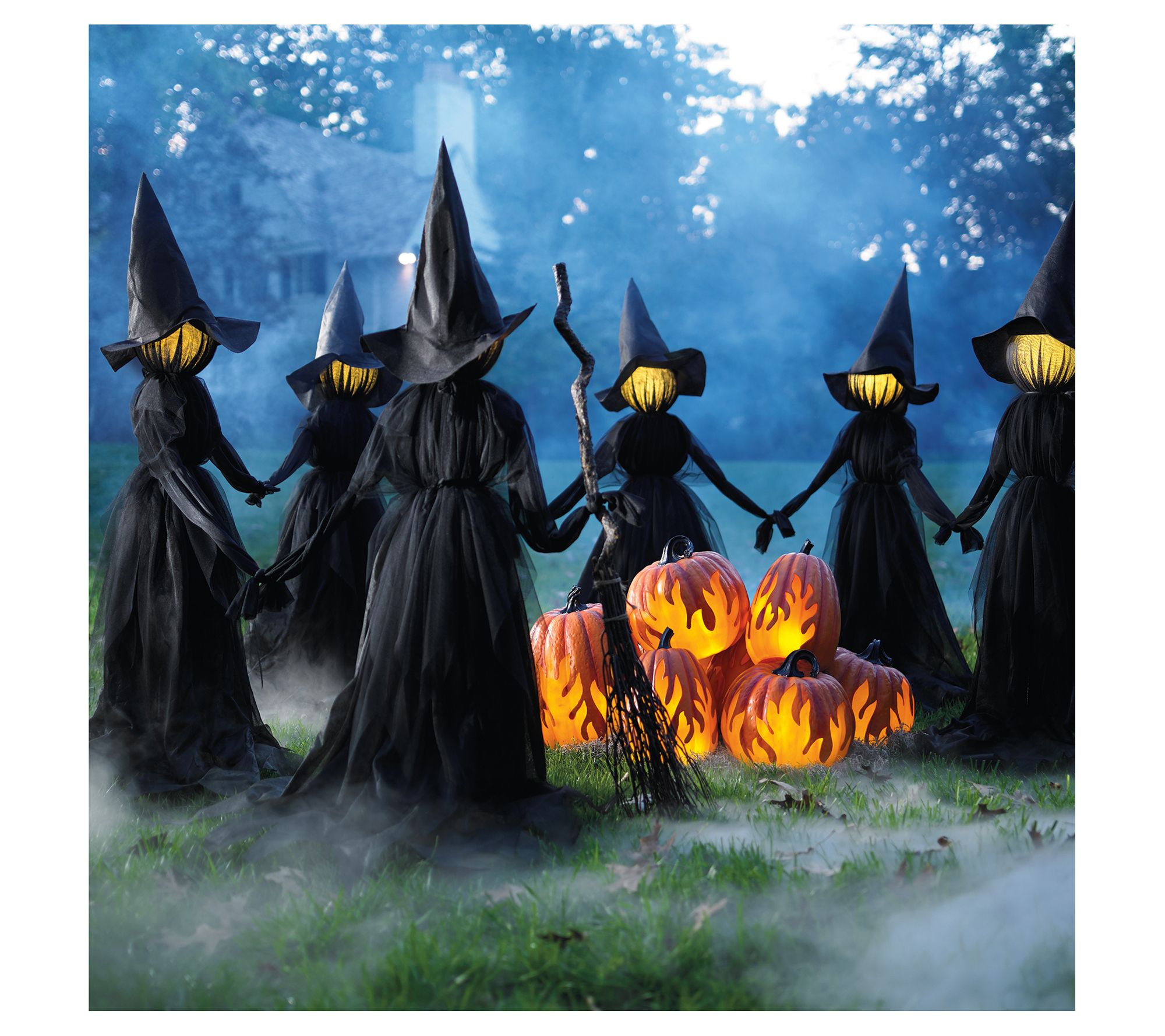 Grandin Road Set of 3 Holding Hands Witches with Stakes - QVC.com
