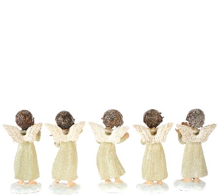 "As Is" Set of 5 Musical Angels with Gift Bags by Valerie - QVC.com