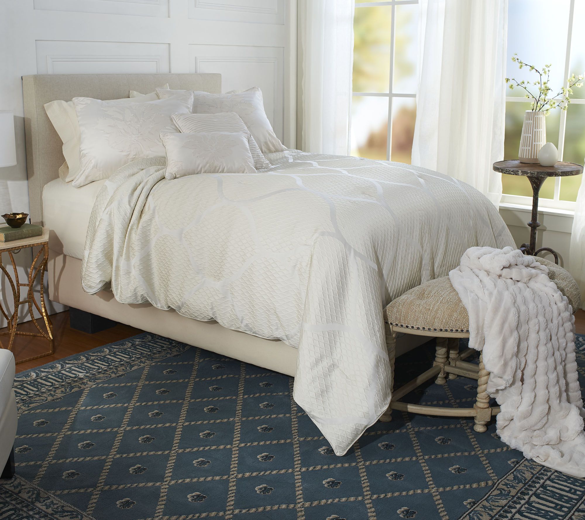 Fielder Home 5-Piece Full Ogee Jacquard Comforter Set Comforter Set ...