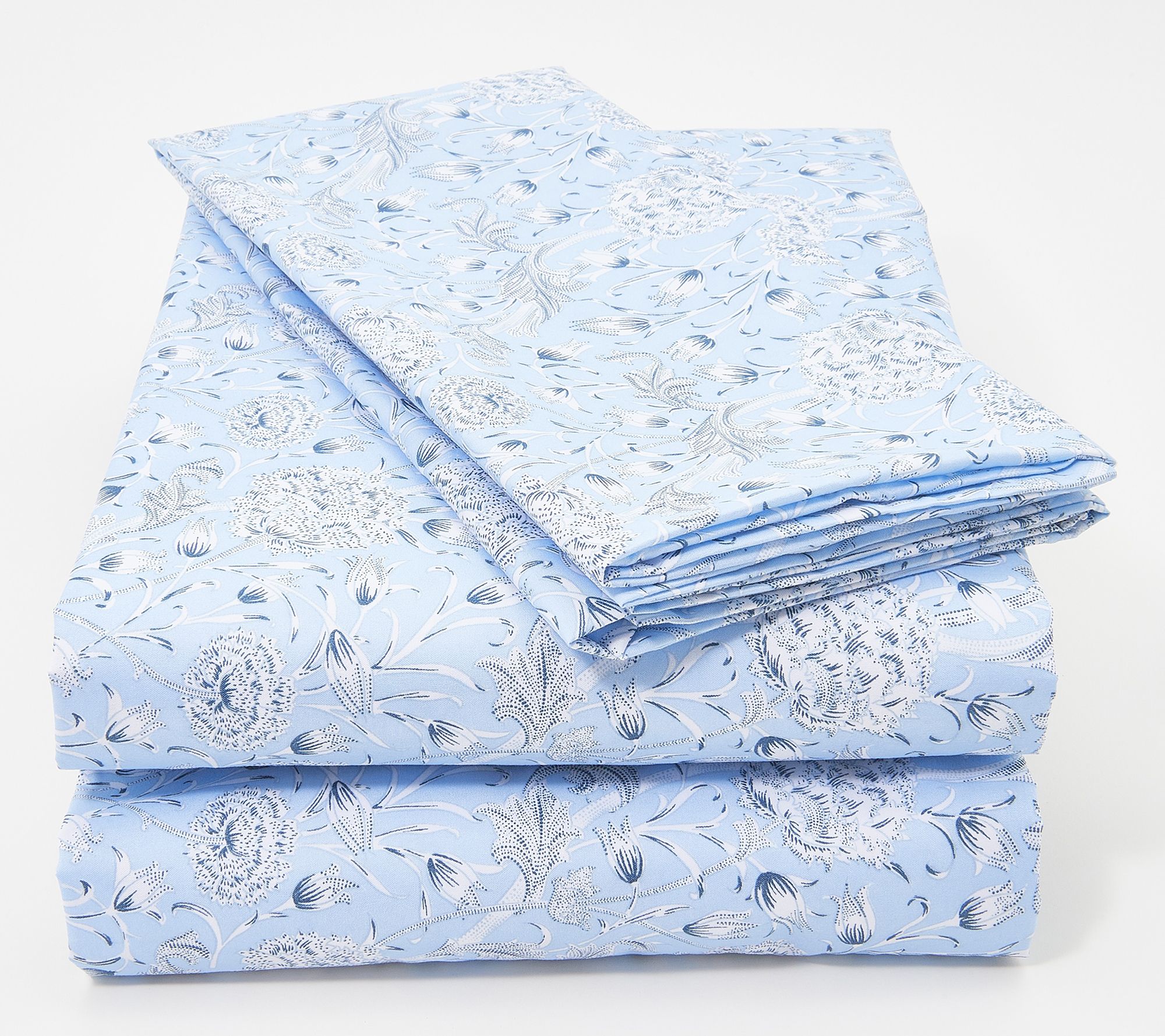 Home Reflections Pastel Floral Printed Brushed Sheet Set - Fl - QVC.com