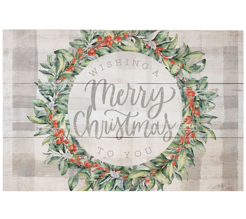 Wishing a Merry Christmas To You Wall Art - QVC.com