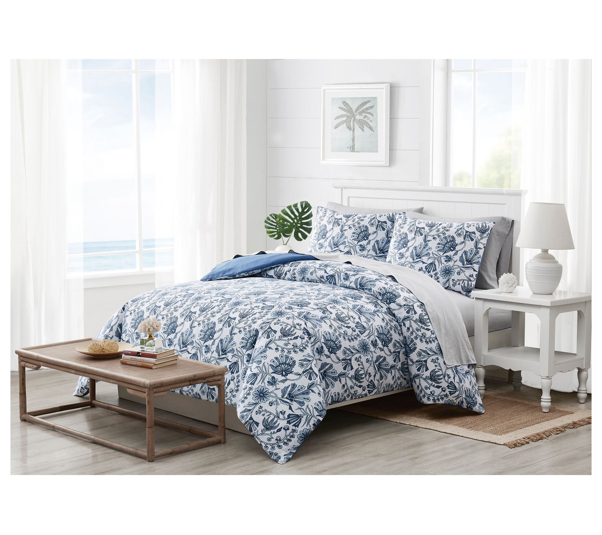 Coastal Living Amelia Floral 2 Piece Twin Comfo rter Set - QVC.com
