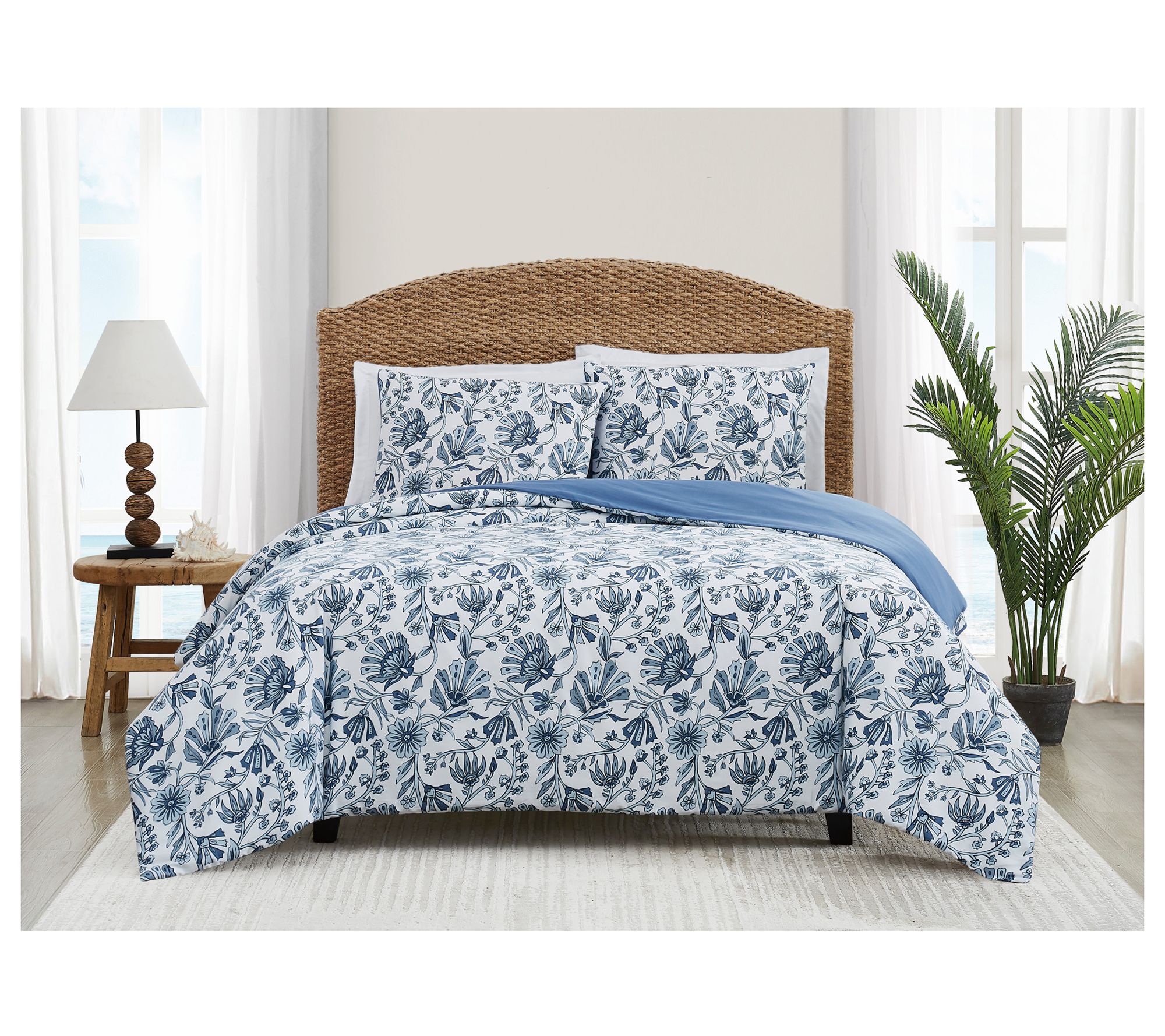 Coastal Living Amelia Floral 2 Piece Twin Comfo rter Set - QVC.com
