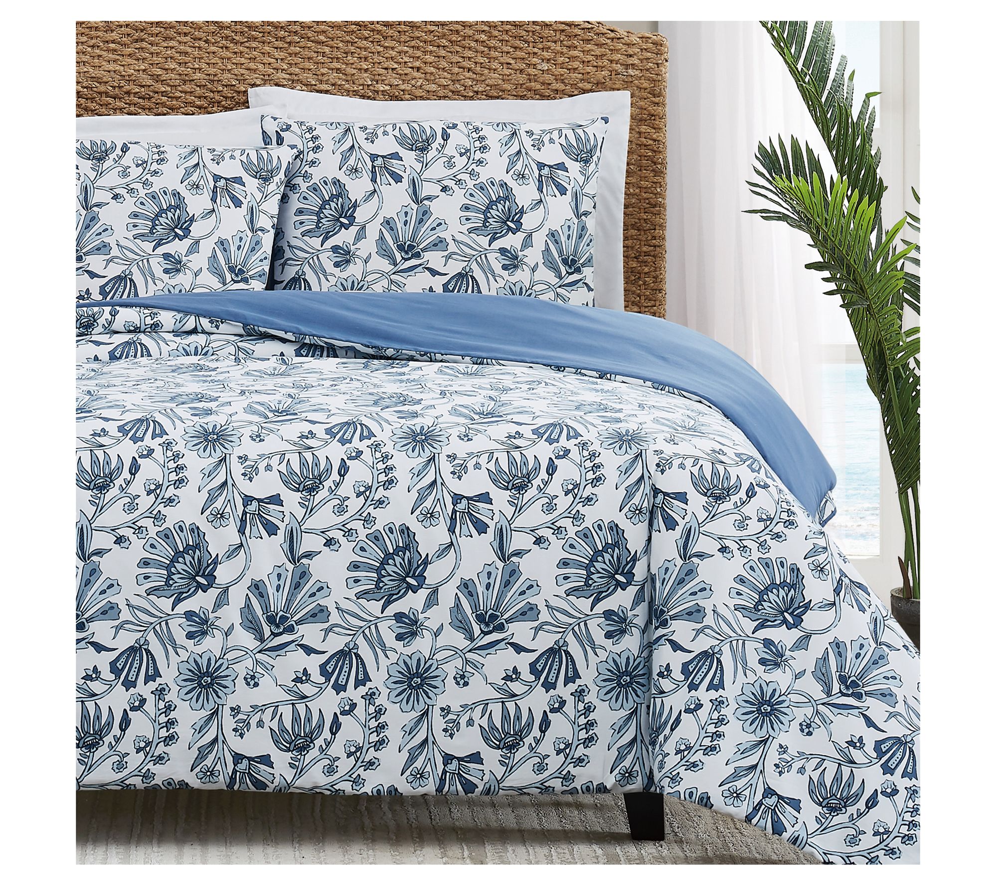 Coastal Living Amelia Floral 2 Piece Twin Comfo rter Set - QVC.com