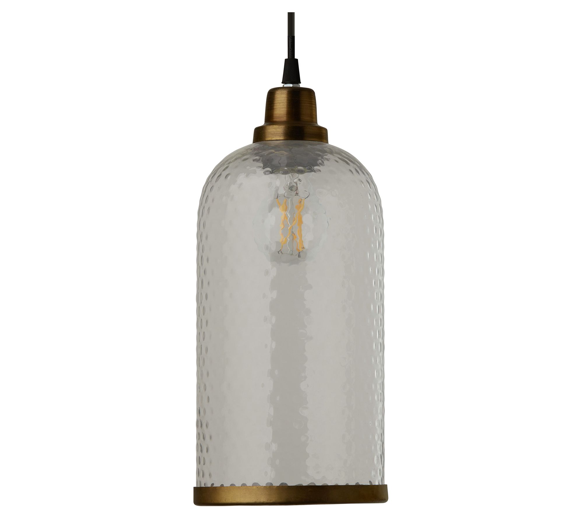 River of Goods 6"W 1-Light Toby Glass and MetalPendant - QVC.com