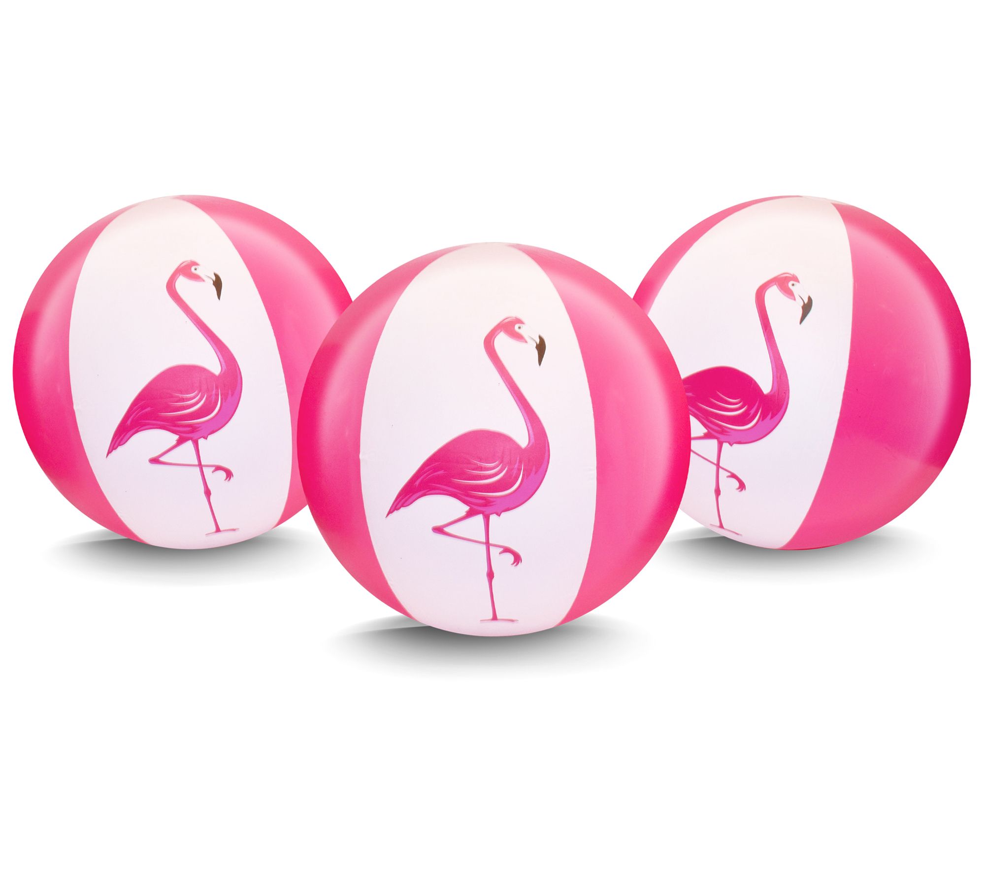 CocoNut Outdoor 27" 3pk Jumbo Pink Flamingo Jumbo Beach Balls - QVC.com