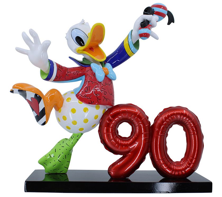 Disney by Britto Donald Duck 90th Anniversary Figurine 9"H - QVC.com