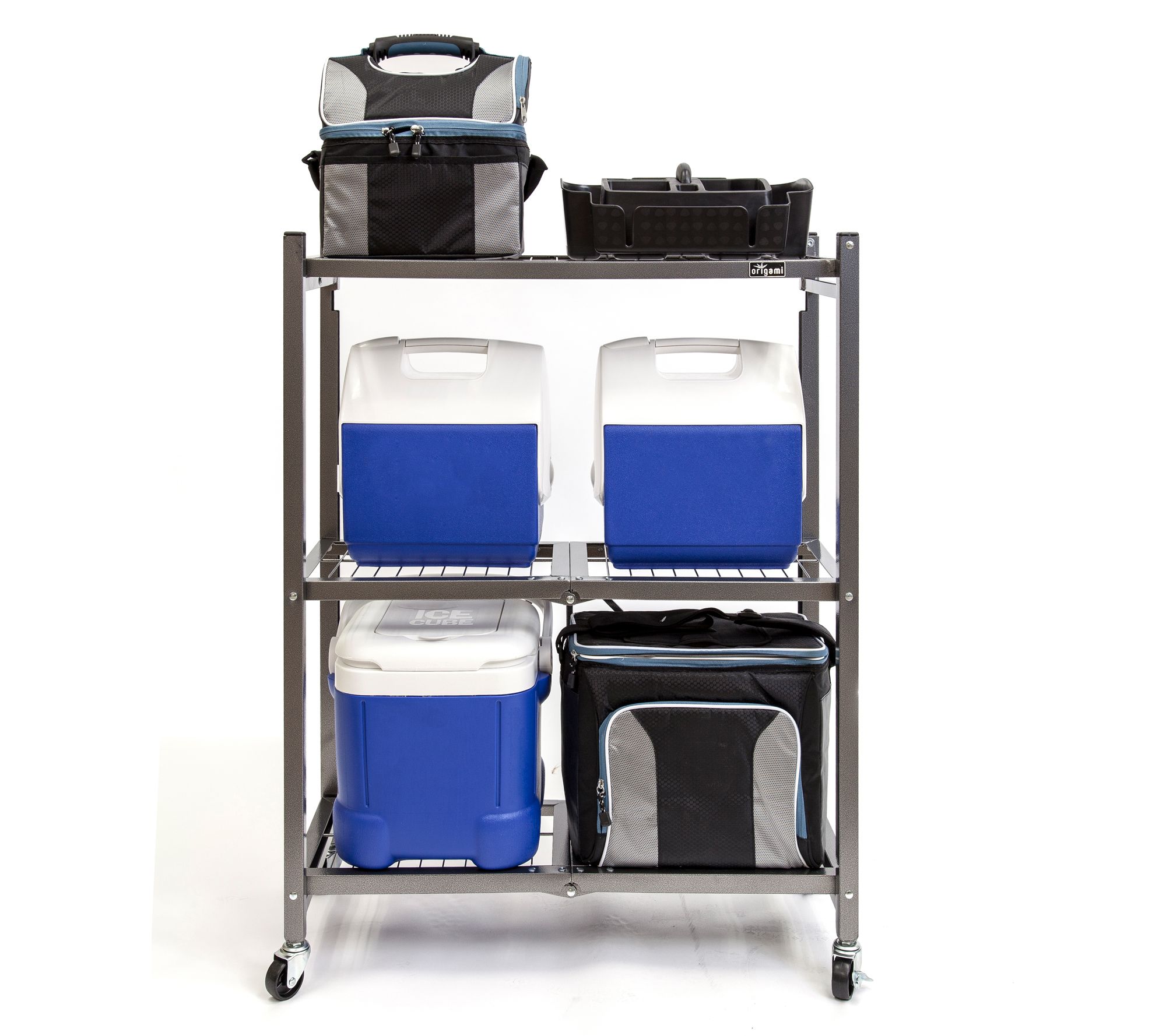 Origami Foldable 3-Tier Storage Rack on Wheels - QVC.com