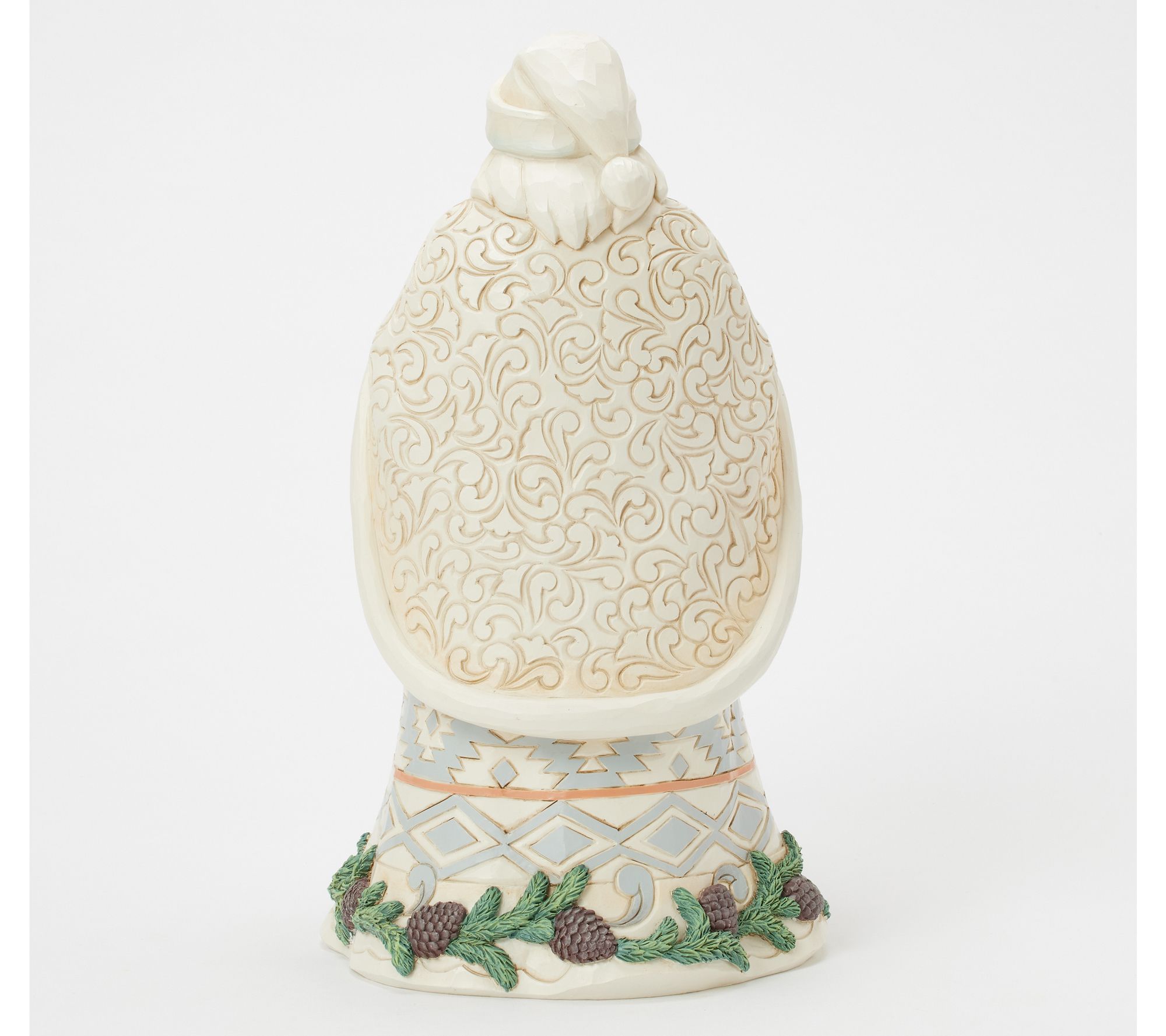 Jim Shore Woodland Santa Basket and Bells Figurine 12" - QVC.com