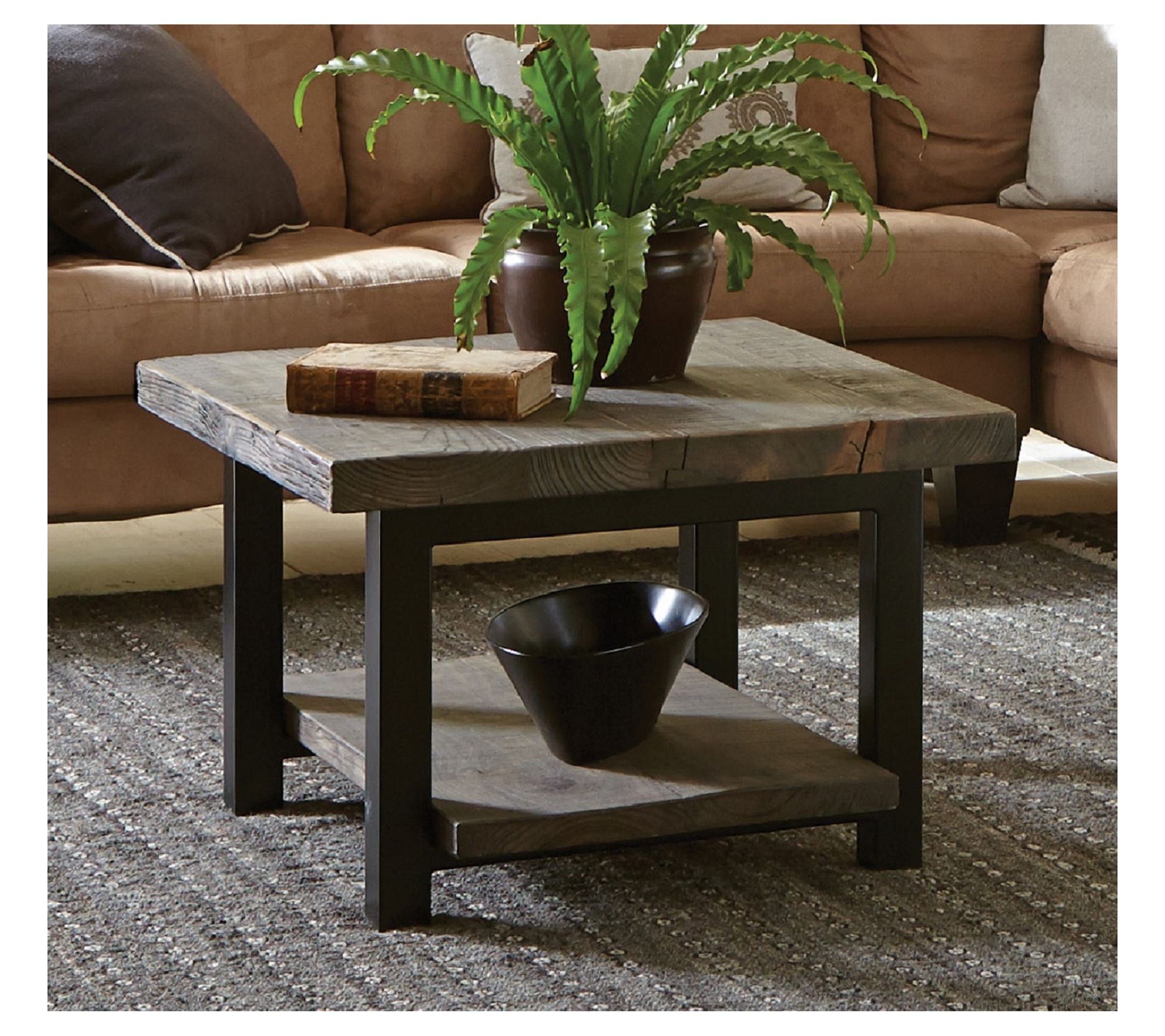 Alaterre Furniture Sonoma Rustic Natural Cube Coffee Table - QVC.com