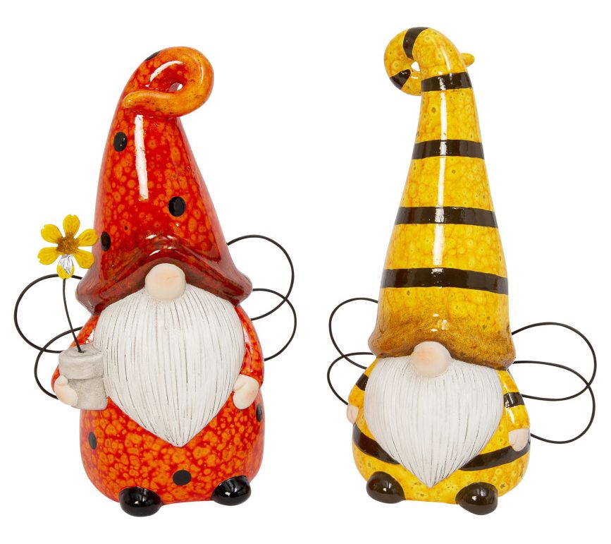 S/2 9.8"H Terracotta Bug and Bee Gnomes by Gerson Co - QVC.com