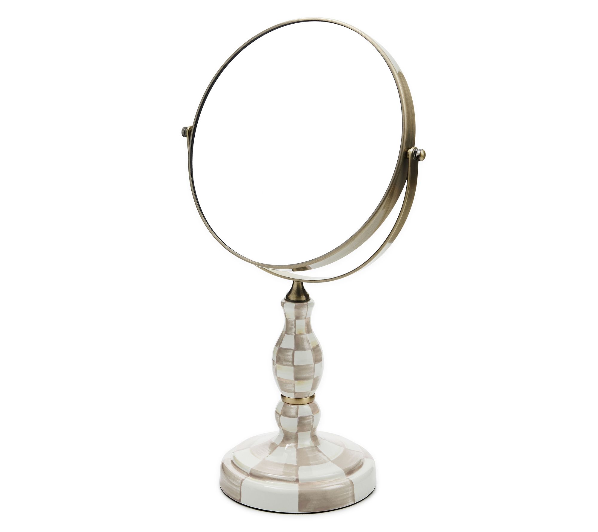 MacKenzie-Childs Mocha Check Vanity Mirror - QVC.com
