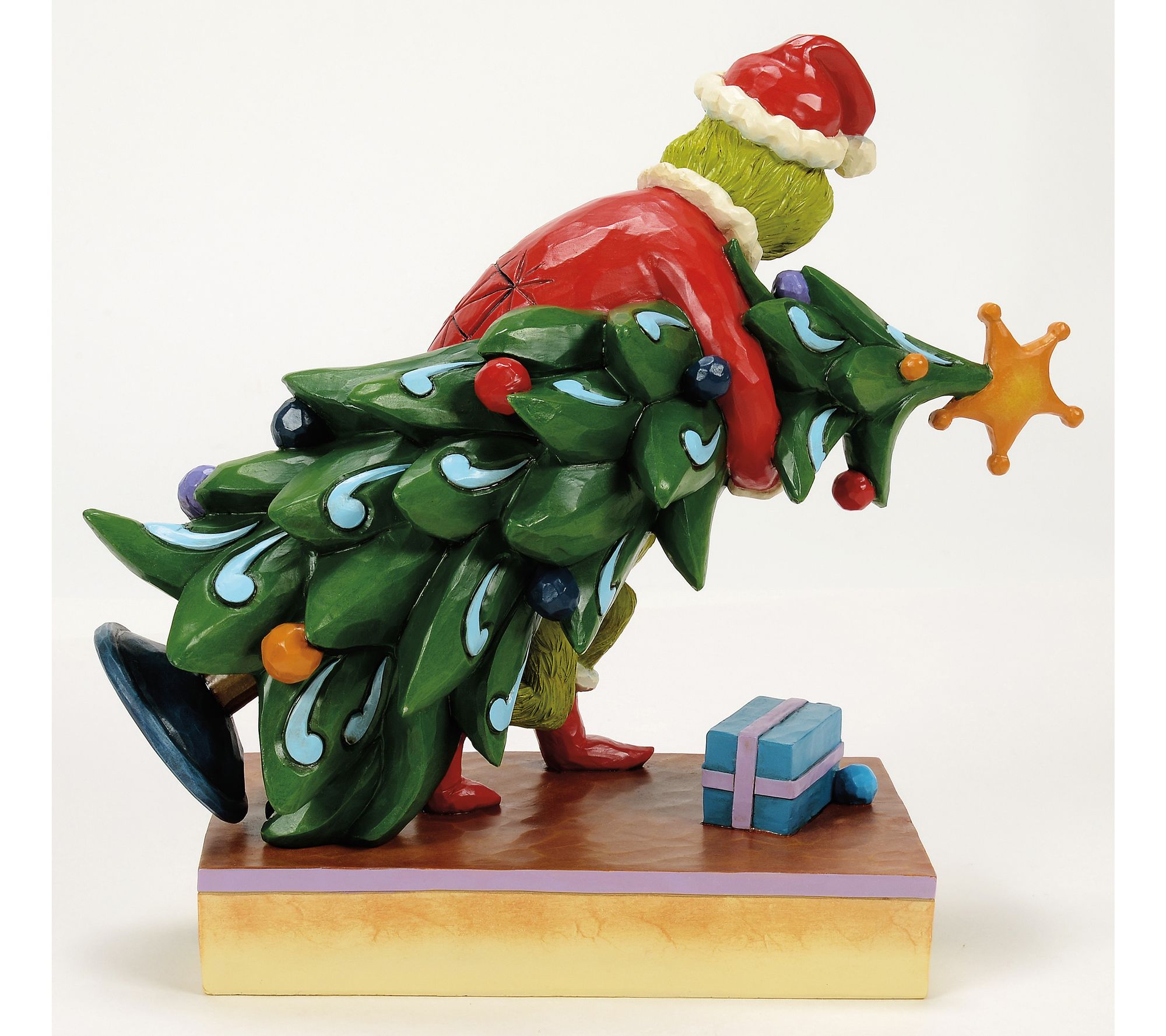 Jim Shore Grinch Carrying/Stealing Tree Figurine 7.5in H - QVC.com
