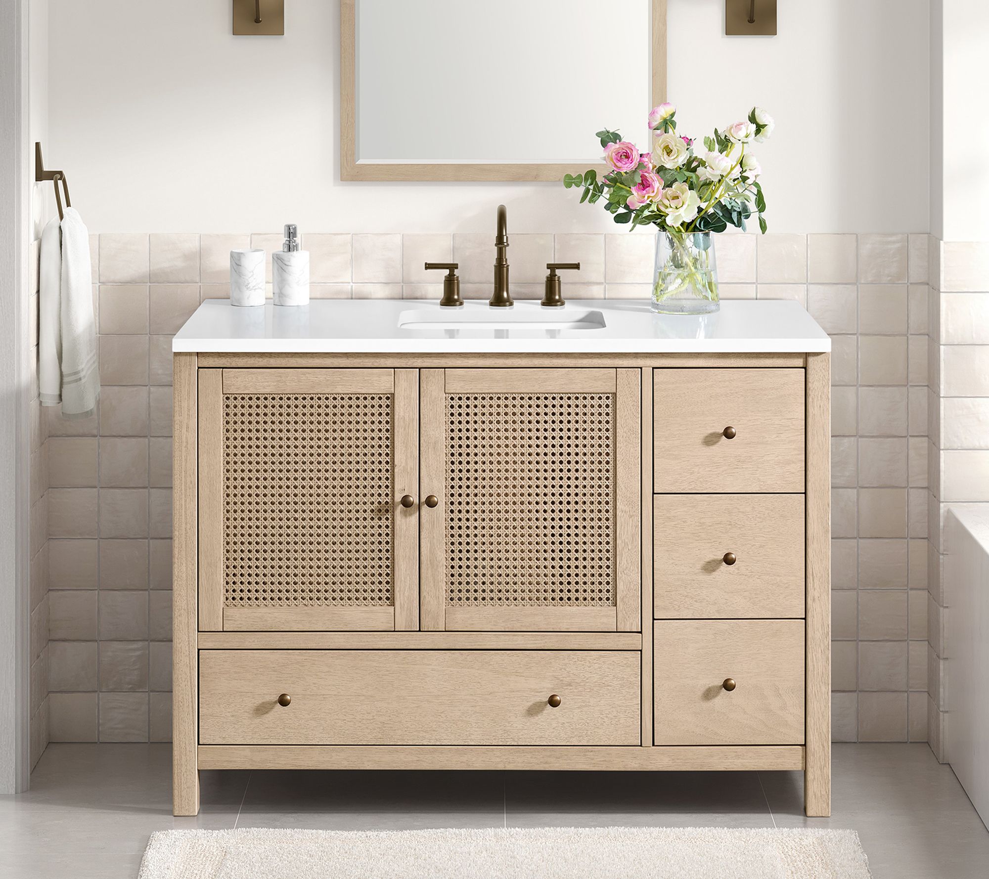 Alaterre Furniture Lucca 48" Vanity Cabinet Without Sink - QVC.com