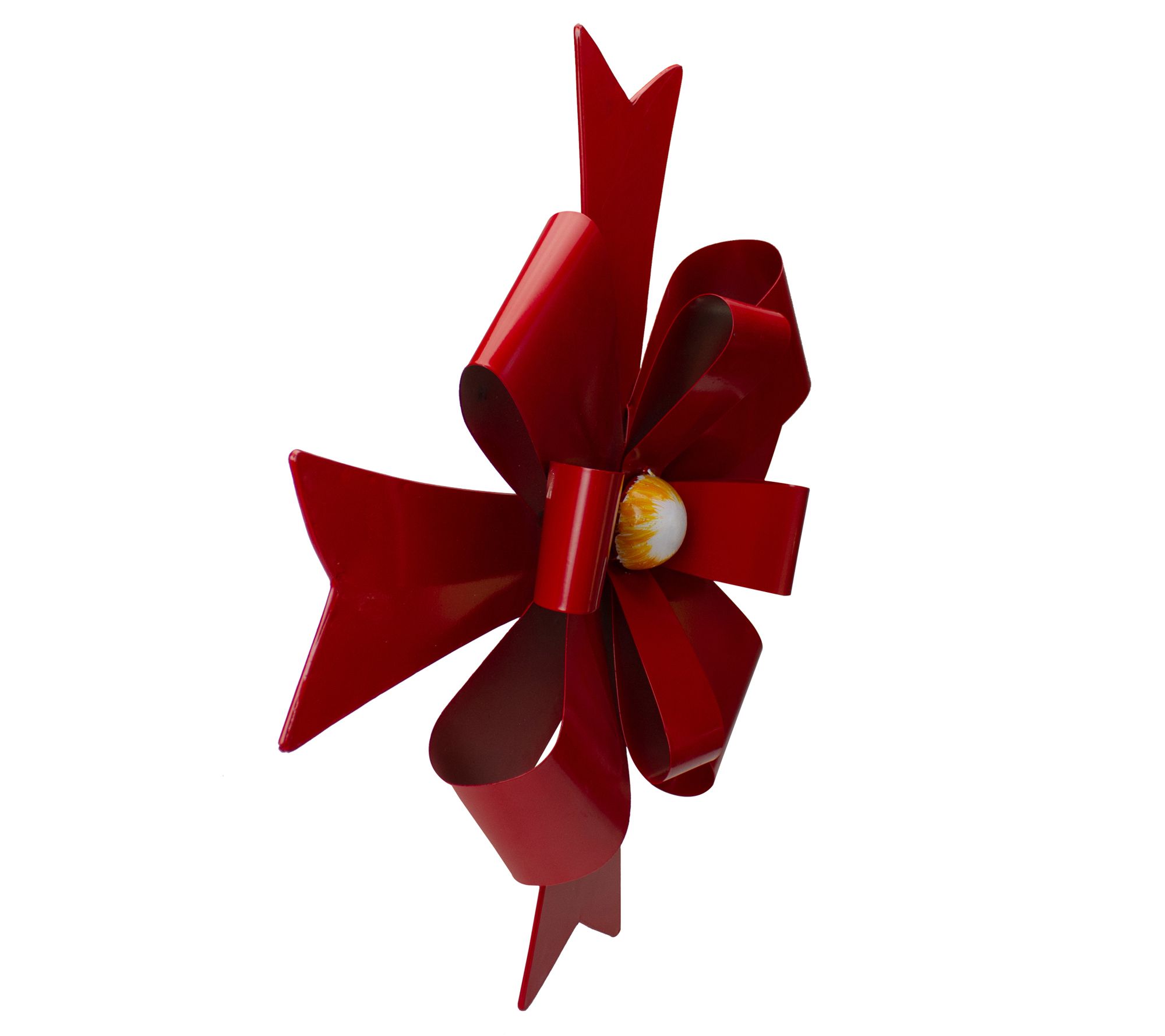 Northlight red metal bow - QVC.com