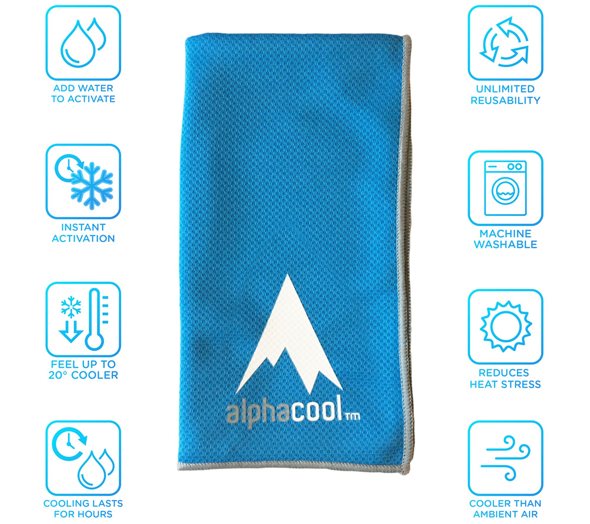 AlphaCool 2pk Mesh Instant Cooling Towel - QVC.com